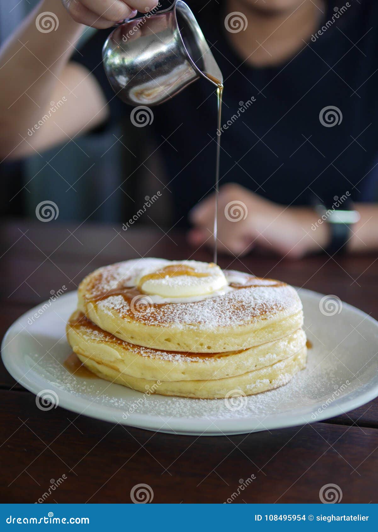 Stack of butter pancakes stock photo. Image of breakfast - 108495954