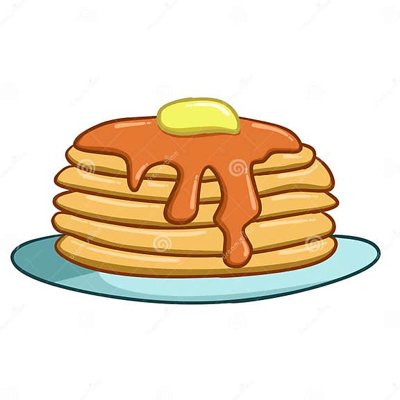 Stack of Pancakes Cartoon Isolated Stock Illustration - Illustration of ...