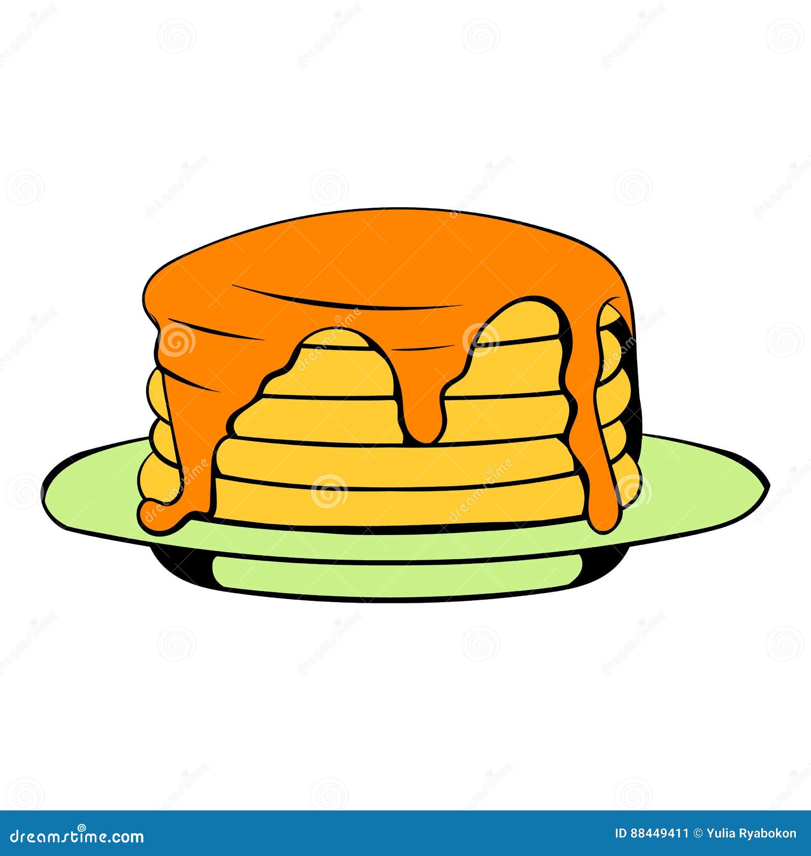 Stack of Pancakes Icon Cartoon Stock Vector - Illustration of meal ...