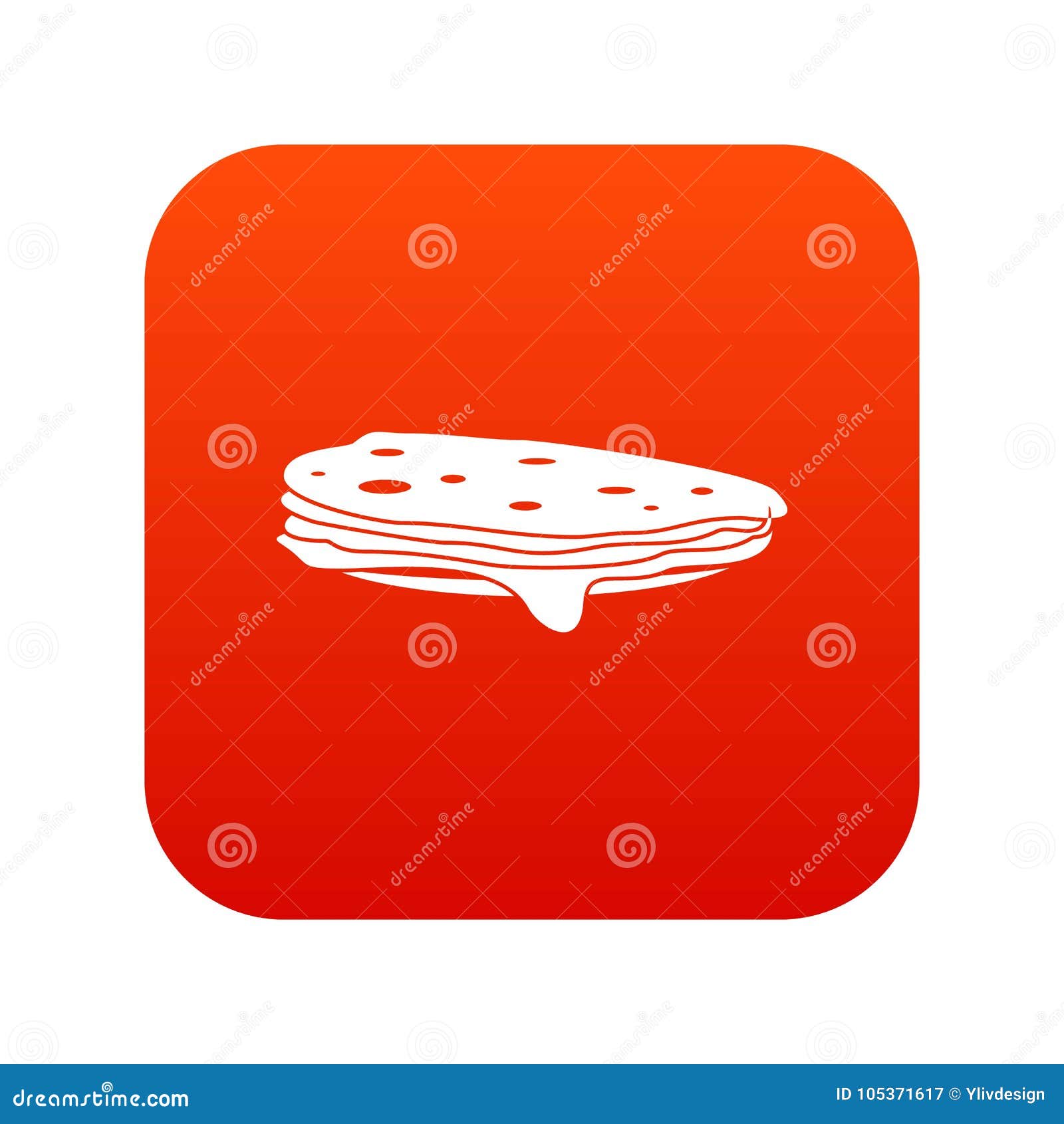 Stack of Pancakes Icon Digital Red Stock Vector - Illustration of ...