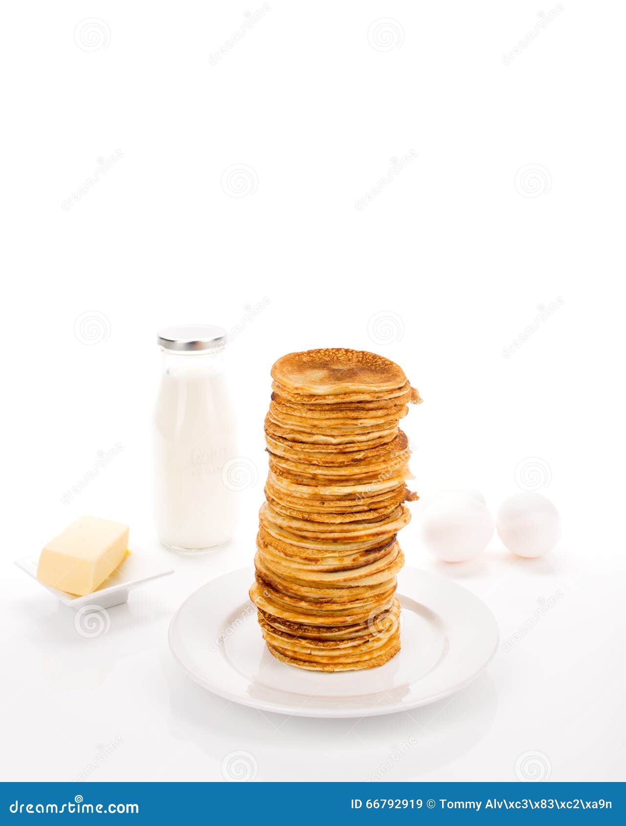 Stack of Pancakes with Ingredients Stock Image - Image of stack, dinner ...