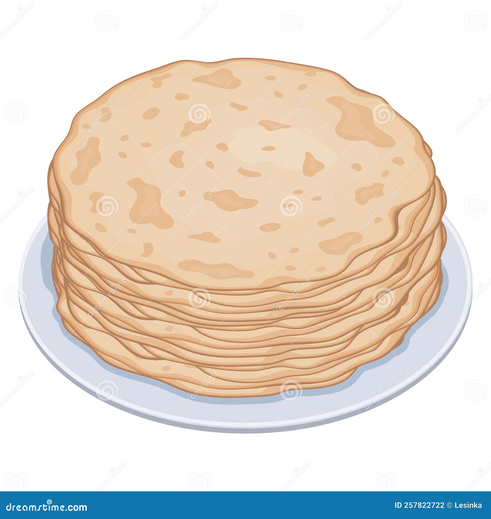 Stack of Pancakes on a Plate, Color Vector Isolated Cartoon-style ...