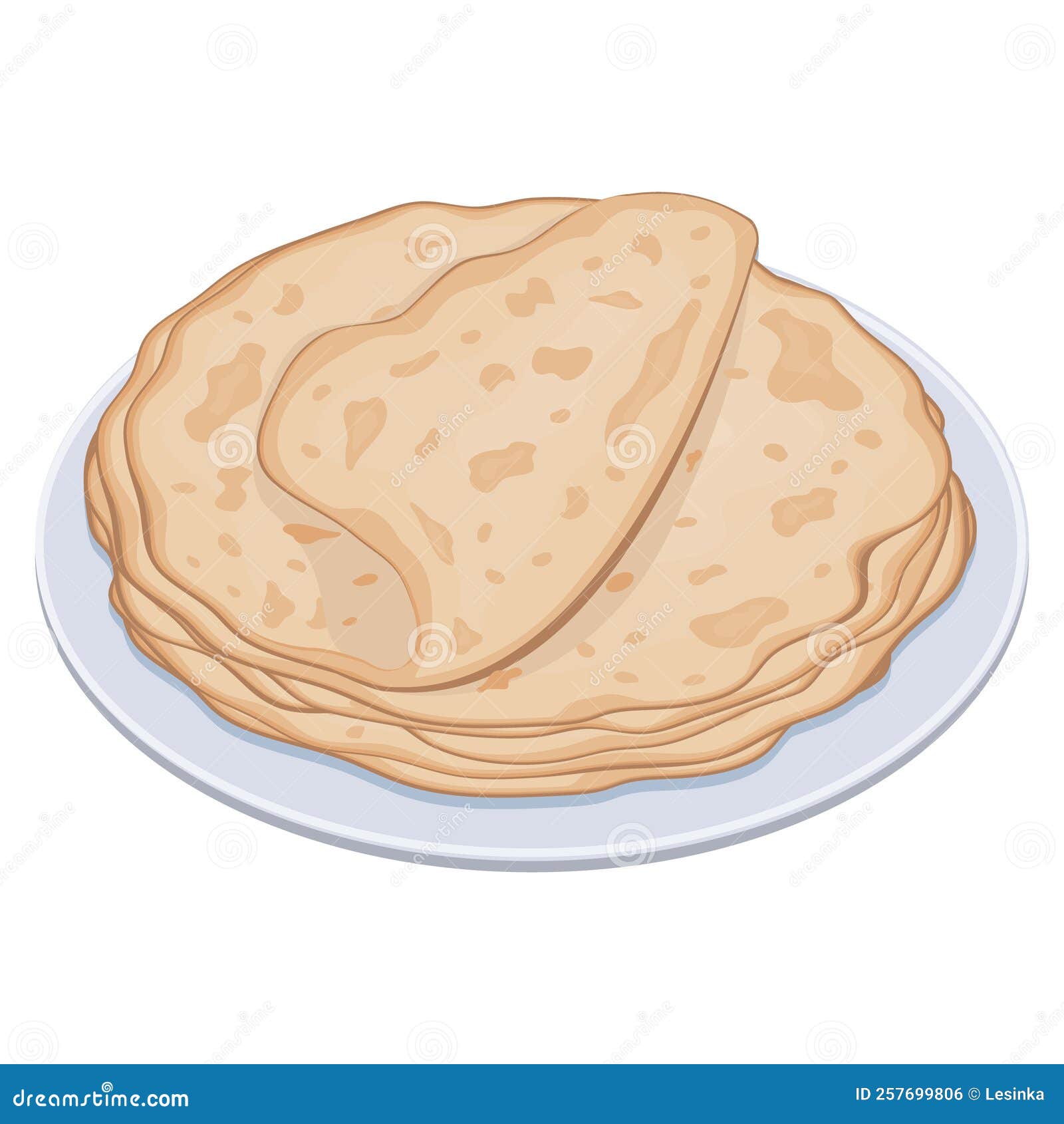 Stack of Pancakes on a Plate, Color Vector Isolated Cartoon-style ...