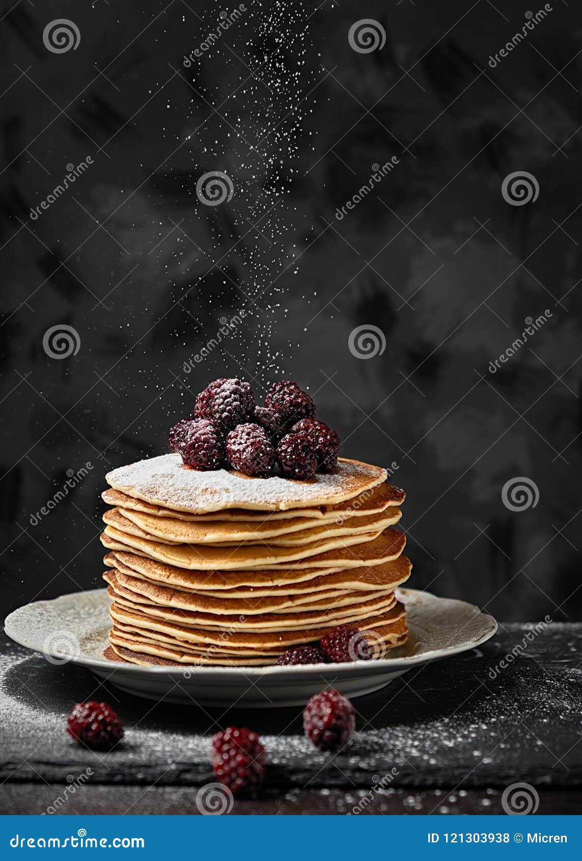 Stack of pancakes stock photo. Image of bakery, tasty - 121303938