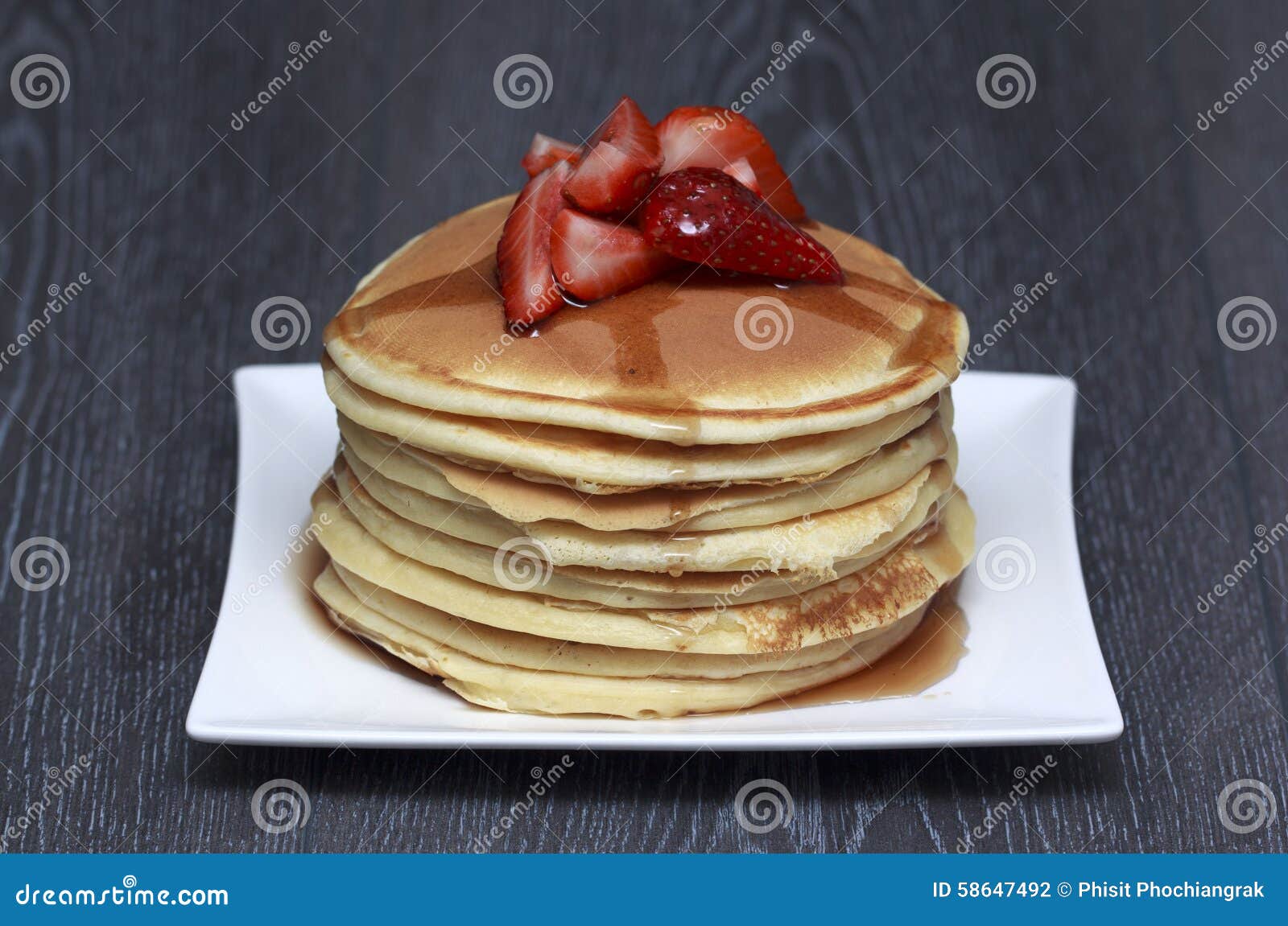 Stack of pancakes stock photo. Image of dark, stacked - 58647492