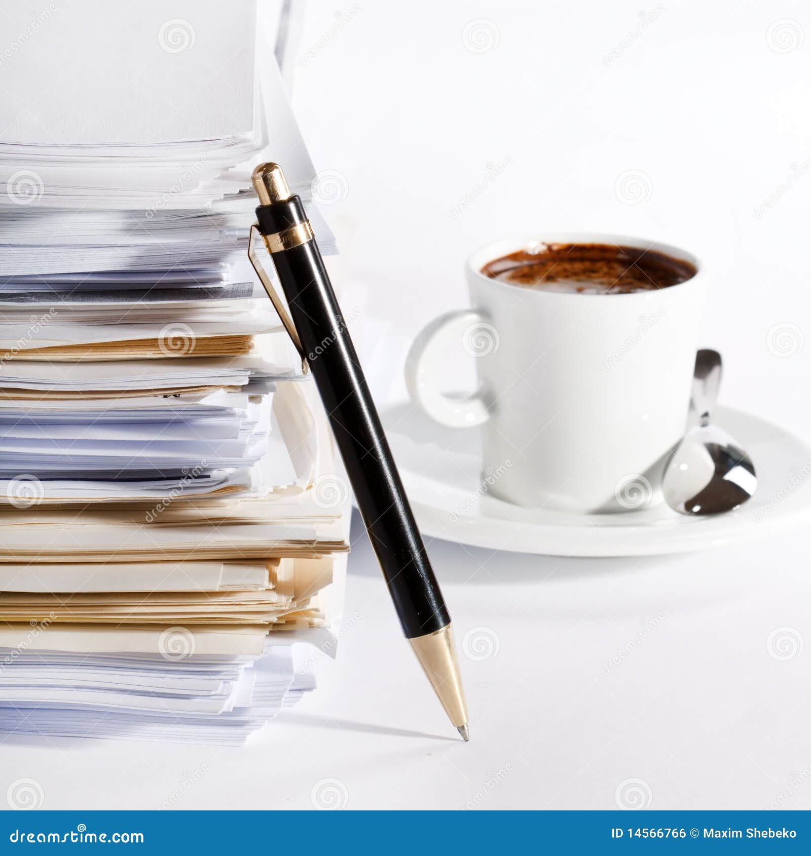 Stack of paper stock photo. Image of isolated, instrument - 14566766