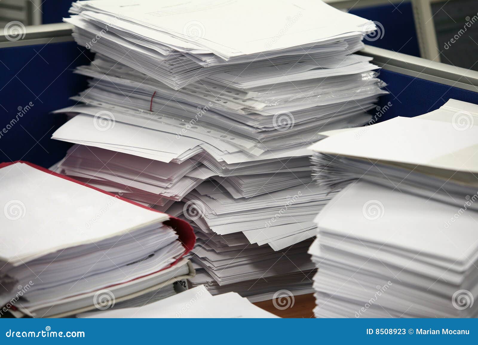 Stack of paper stock image. Image of desk, white, stack - 8508923