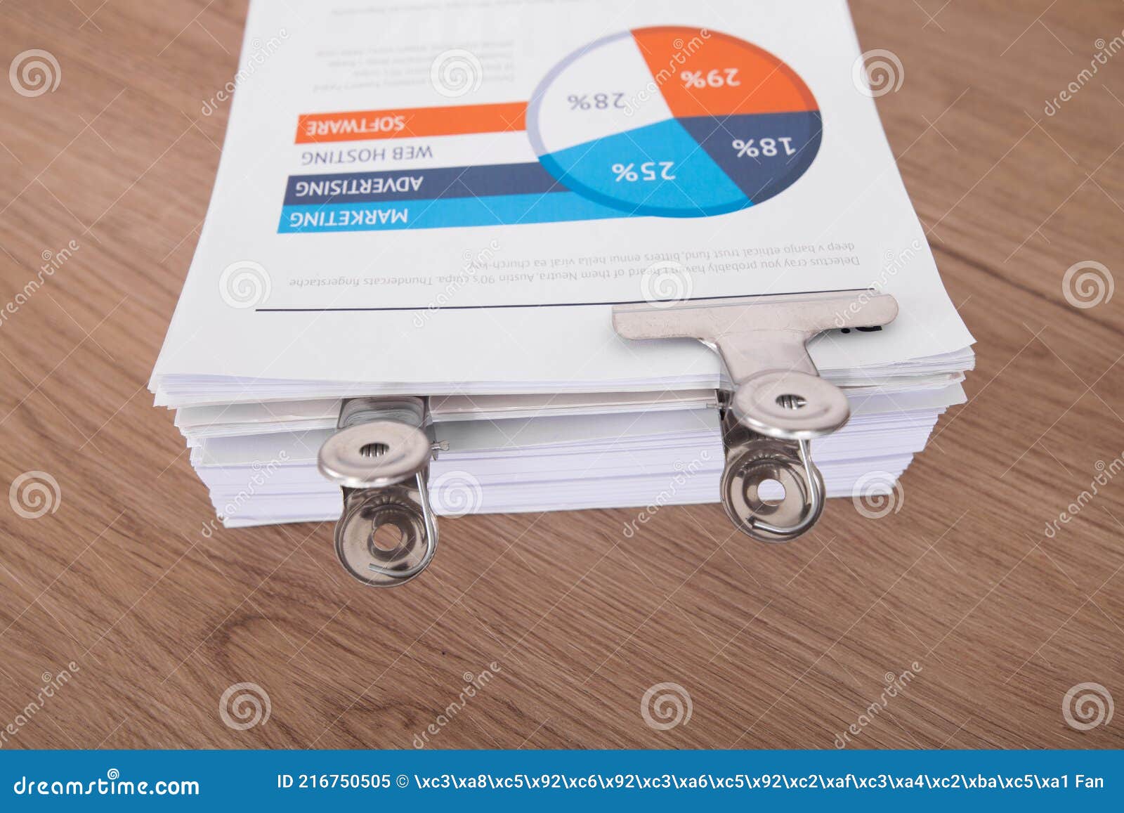 Neat A4 Documents Pile On Office Desk Stock Photo | CartoonDealer.com ...