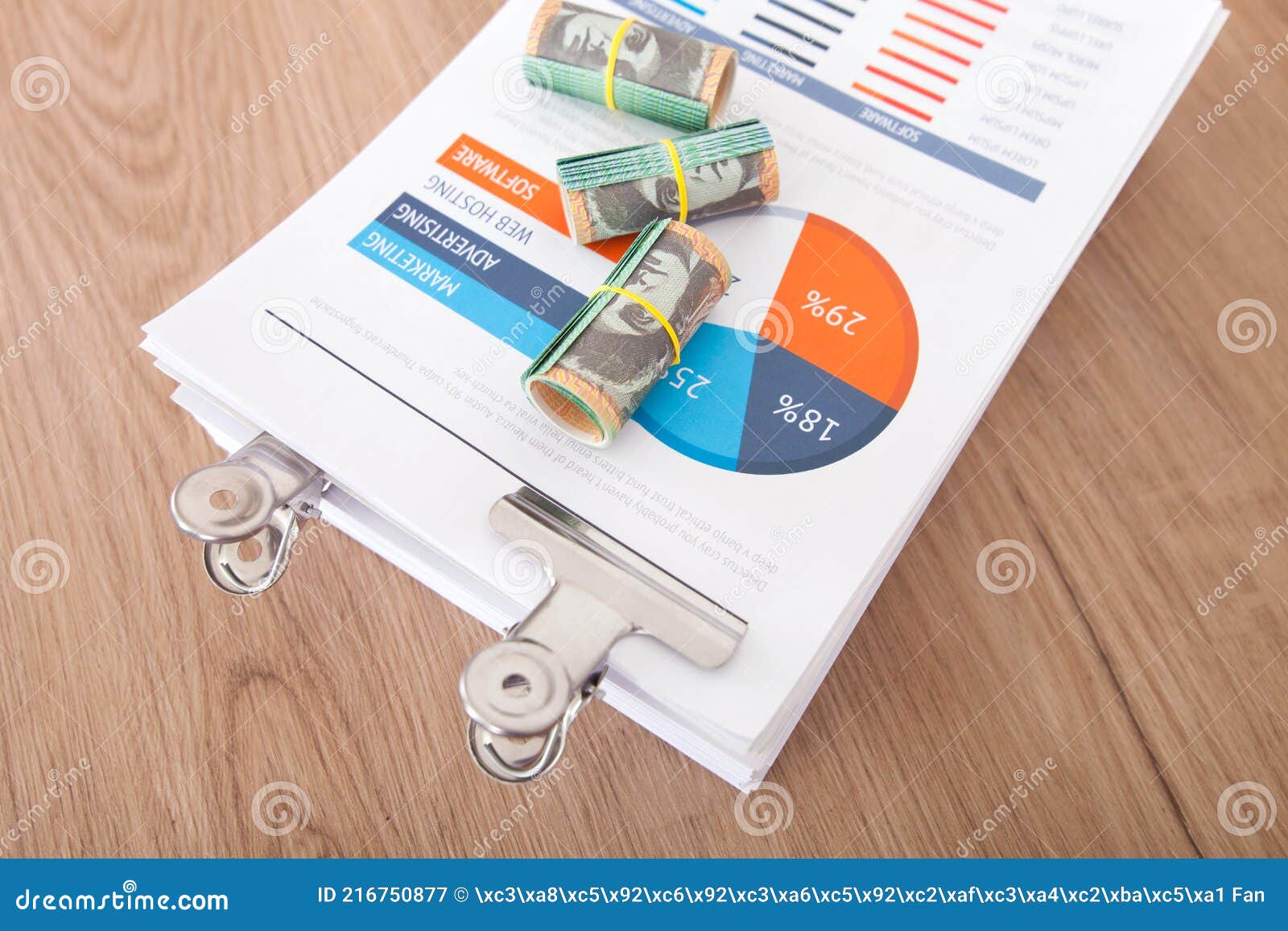 A Stack of Paper Business Documents and Several Rolls of Australian ...