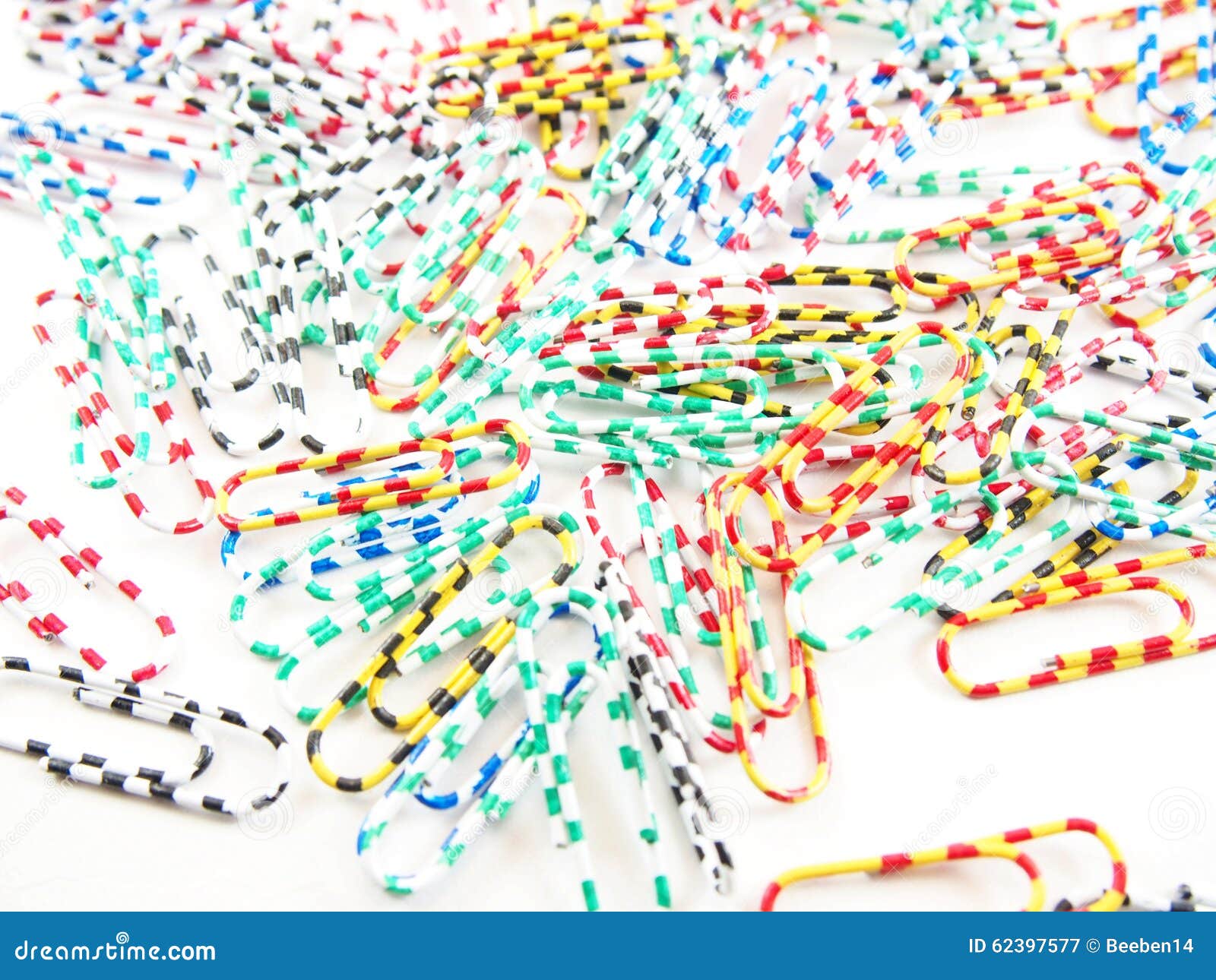 Stack of Paper Clips with Multicolored Plastic Coverd Stock Image ...