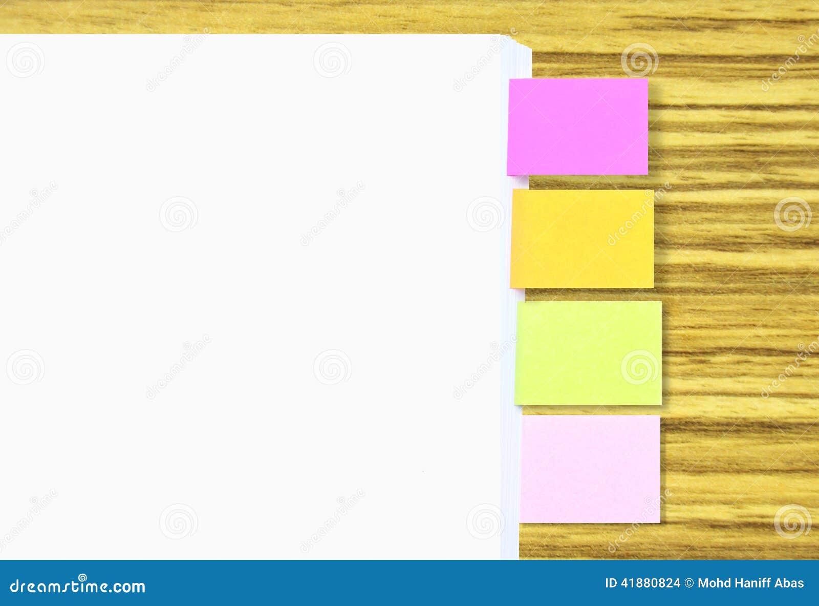 Stack Of A4 Paper With Colorful Tagging For Easy Reference (Blank Space ...