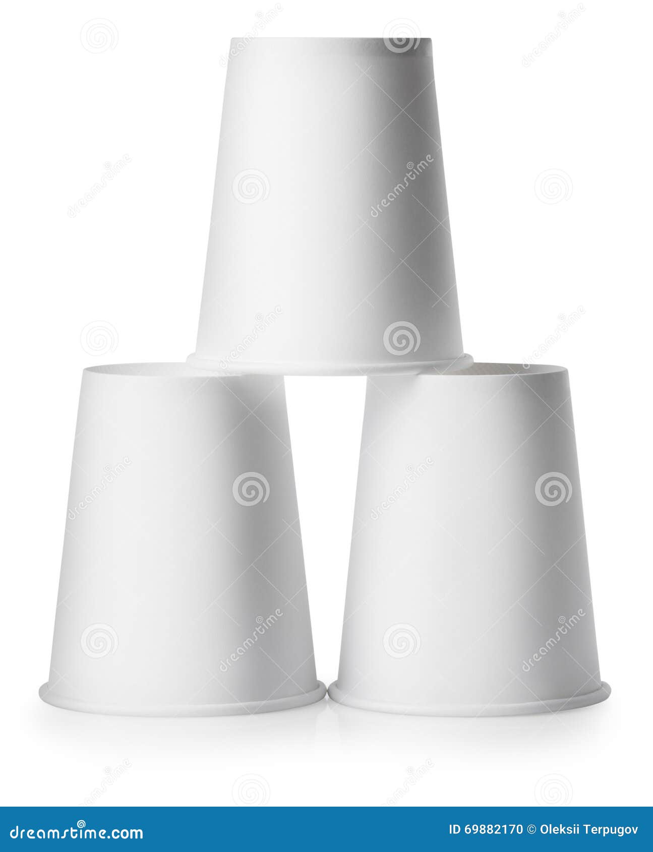 Stack of Paper Cups Isolated with Clipping Path Stock Photo - Image of ...