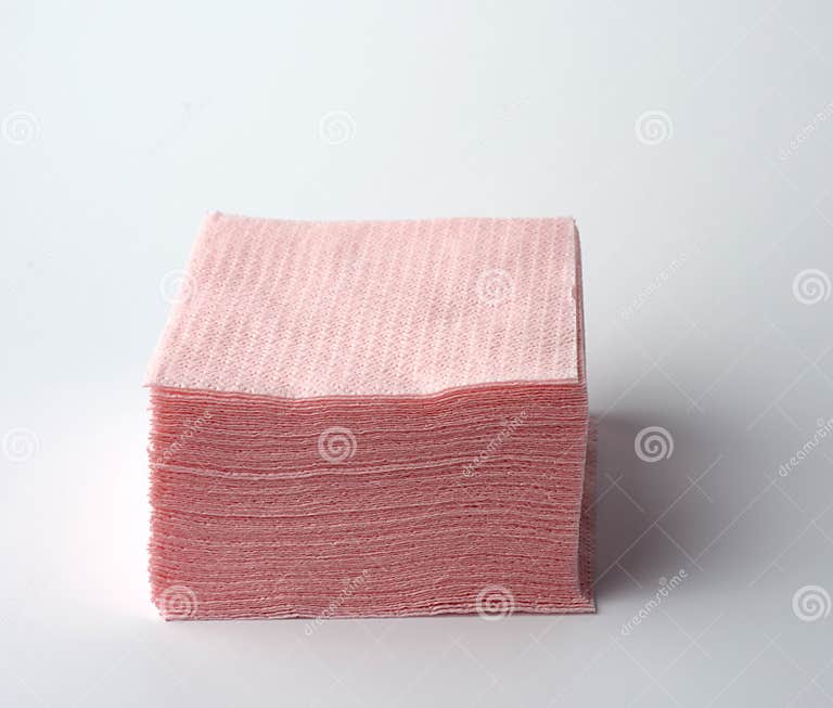 Stack of Paper Disposable Pink Folded Square Napkins Stock Image ...