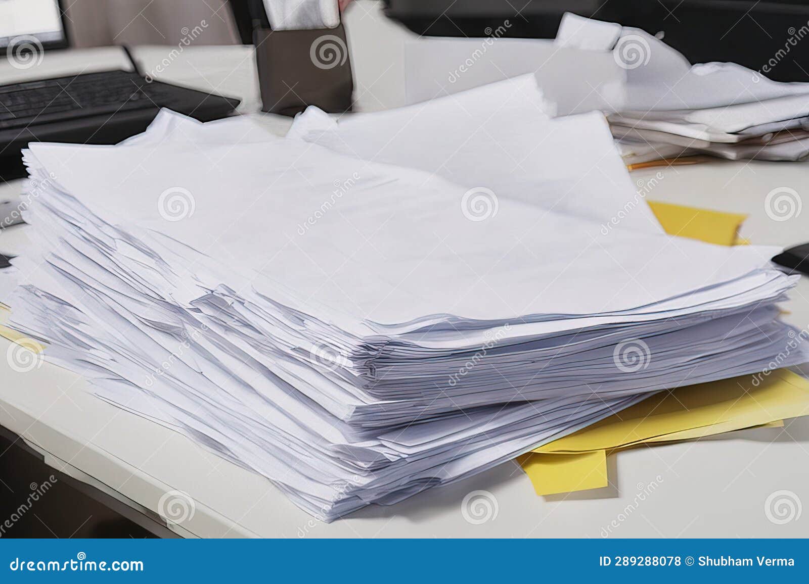 Stack of Paper Documents in the Officestack of Paper Documents in the ...