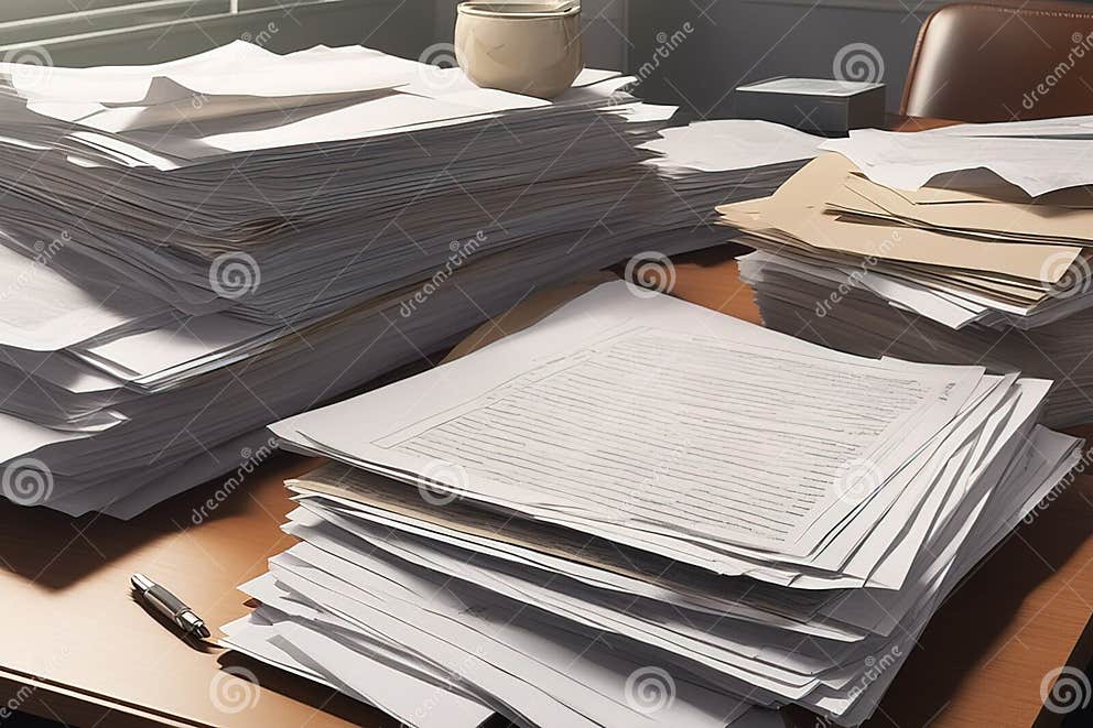 Stack of Paper Documentsstack of Paper Documentsstack of Papers and ...