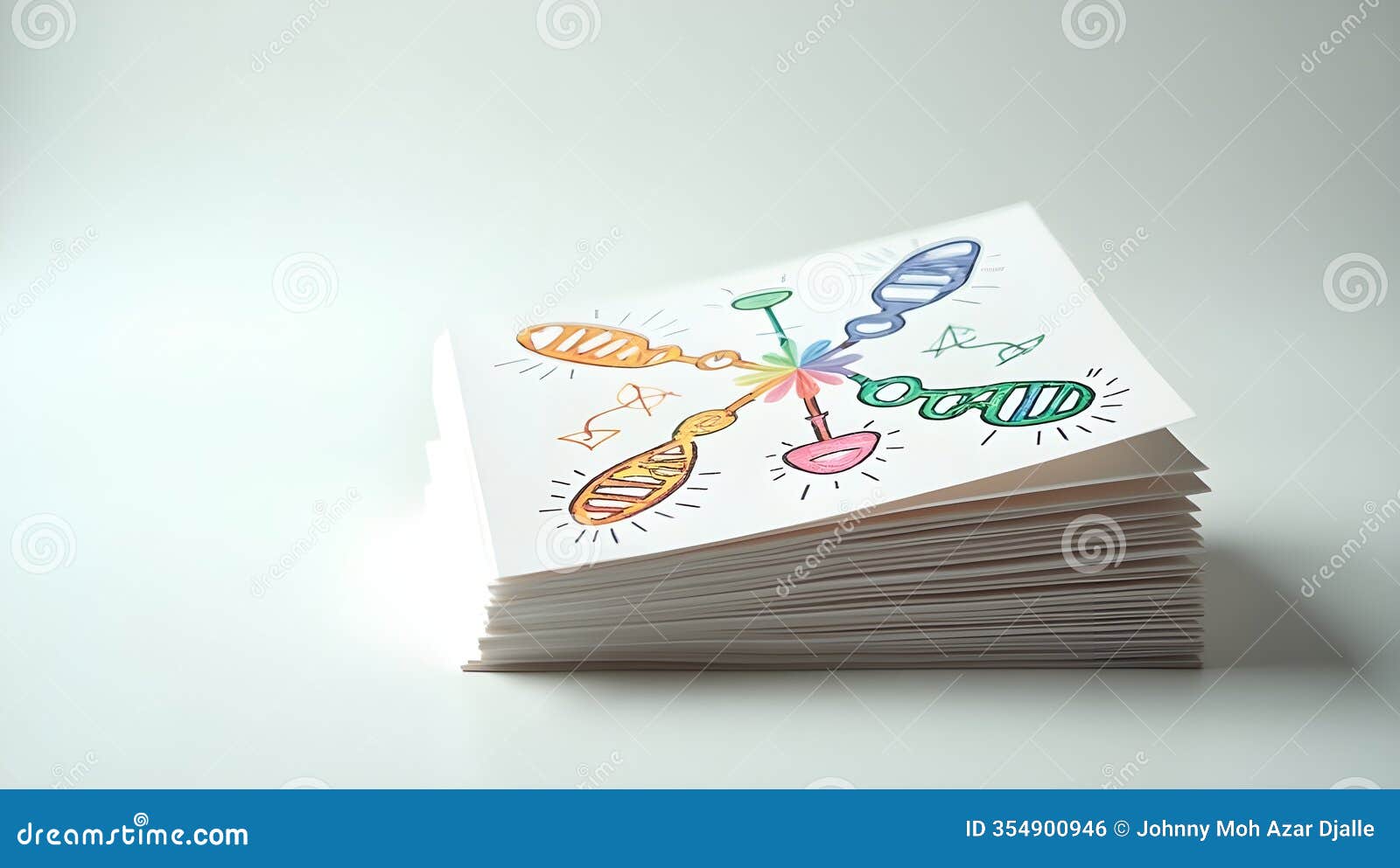 Stack of Paper Flashcards with Hand-drawn Diagrams for Biology Stock ...