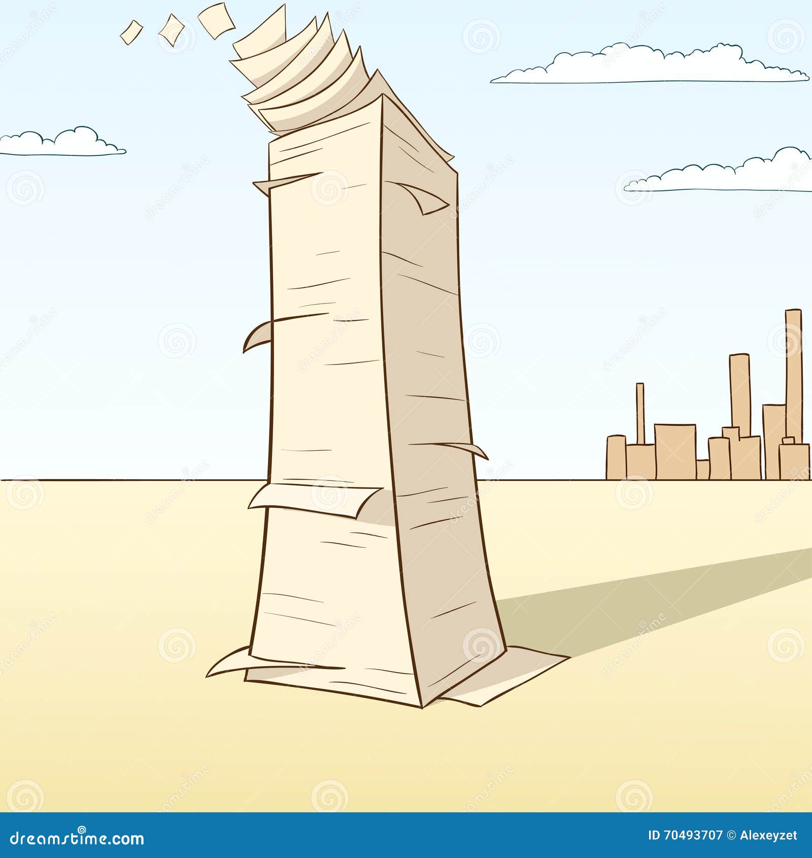 Stack of paper flying away stock vector. Illustration of order - 70493707