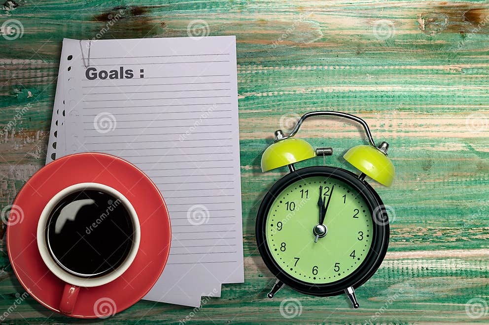 Stack of Paper with Goals Text Stock Image - Image of strategy, career ...
