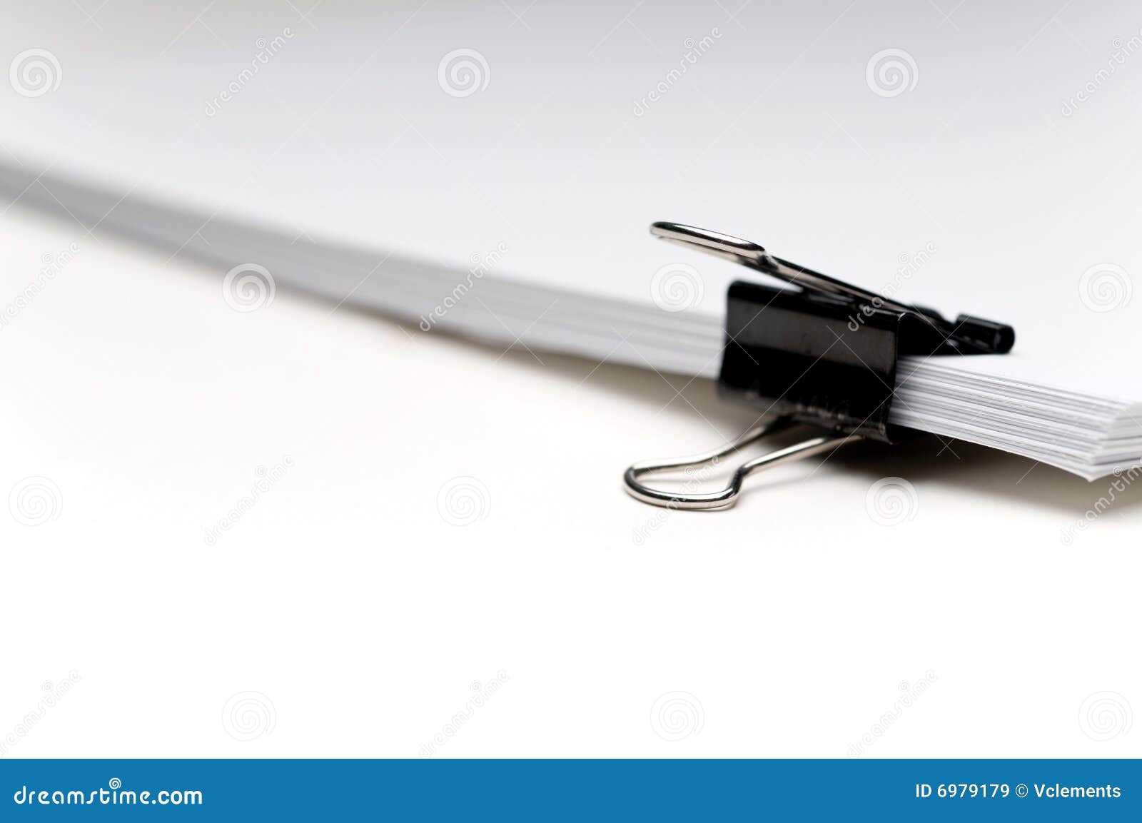 Stack of Paper Held with a Clip Stock Image - Image of document, holder ...