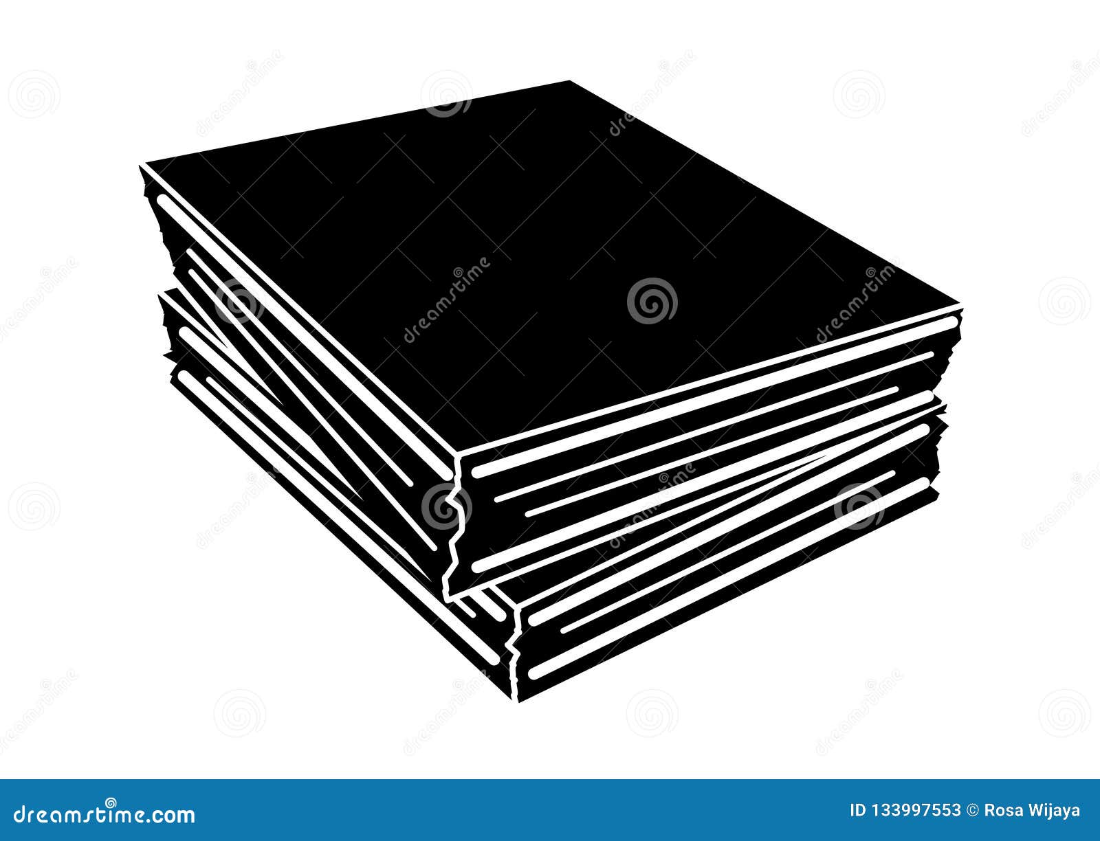 Stack of Paper Icon in Black Stock Vector - Illustration of letterhead ...