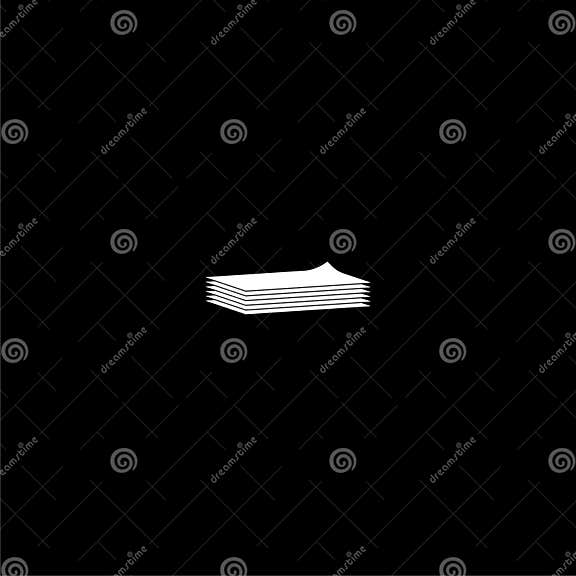 Stack of Paper Icon Isolated on Dark Background Stock Illustration ...