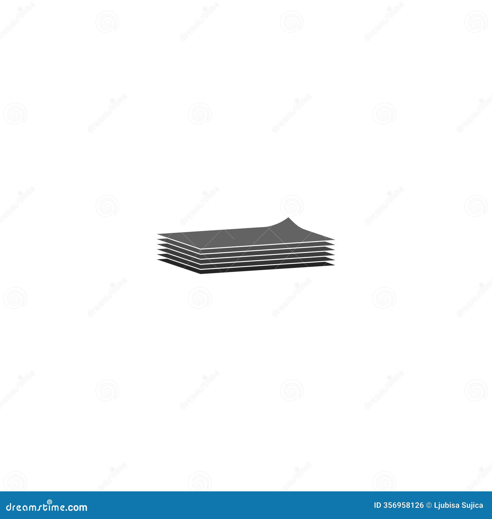 Stack of Paper Icon Isolated on White Background Stock Vector ...