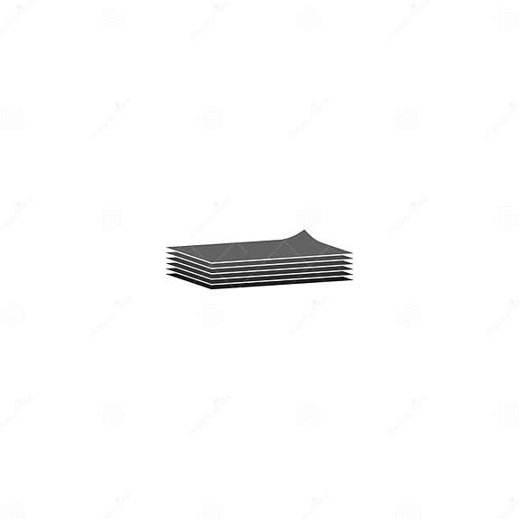 Stack of Paper Icon Isolated on White Background Stock Vector ...