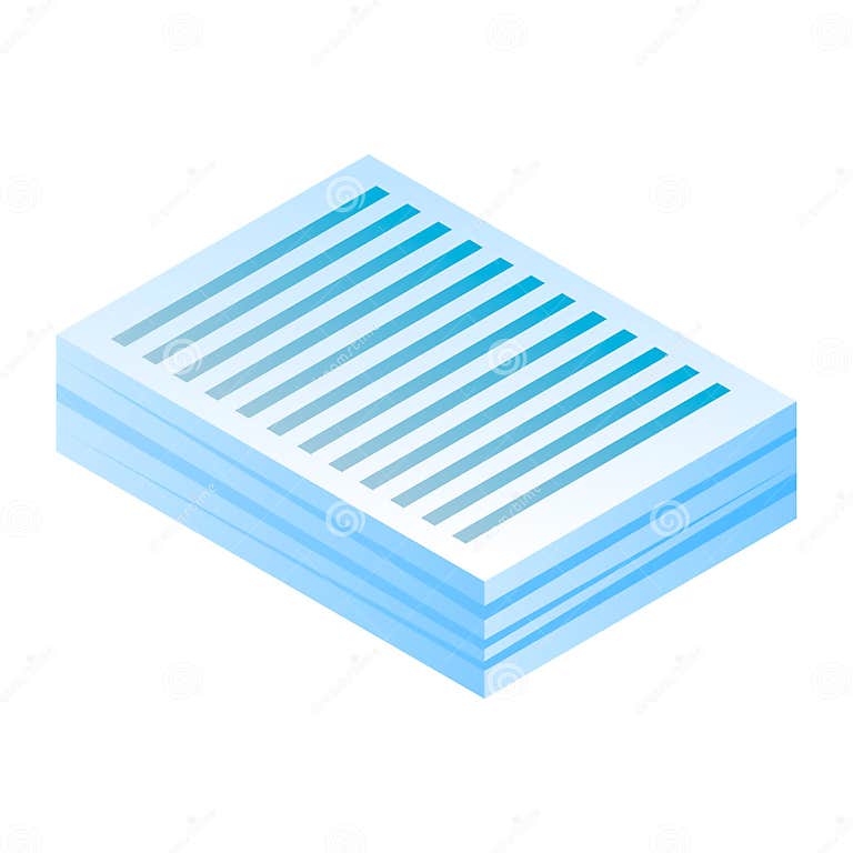 Stack Paper Icon, Isometric Style Stock Vector - Illustration of data ...