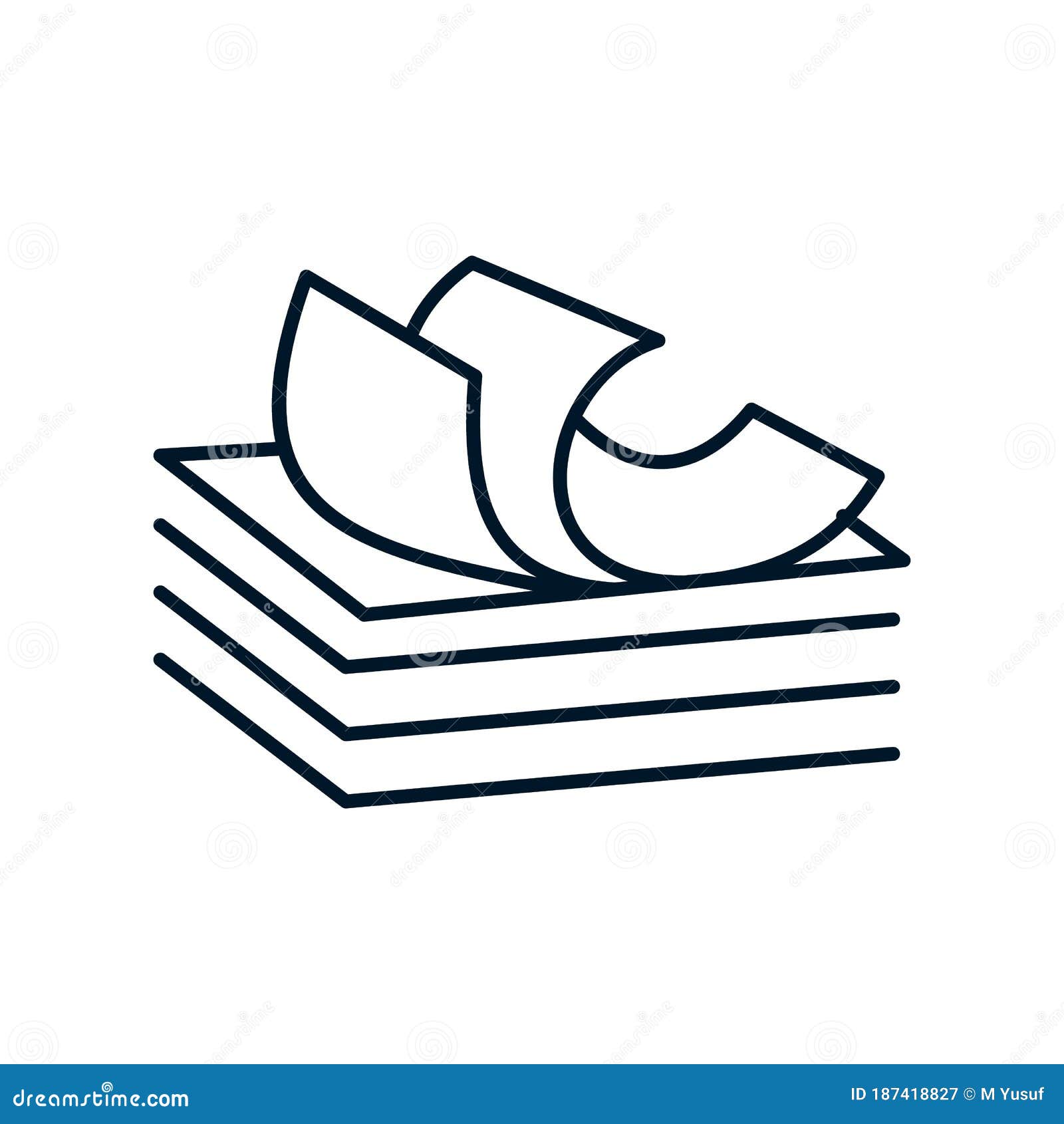 A Stack of Paper Icon Vector. a Stack of Paper Sign Stock Vector ...