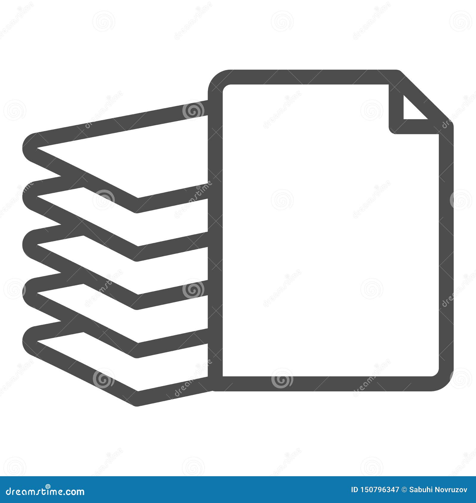 Stack Of Paper Line Icon. Files Vector Illustration Isolated On White ...