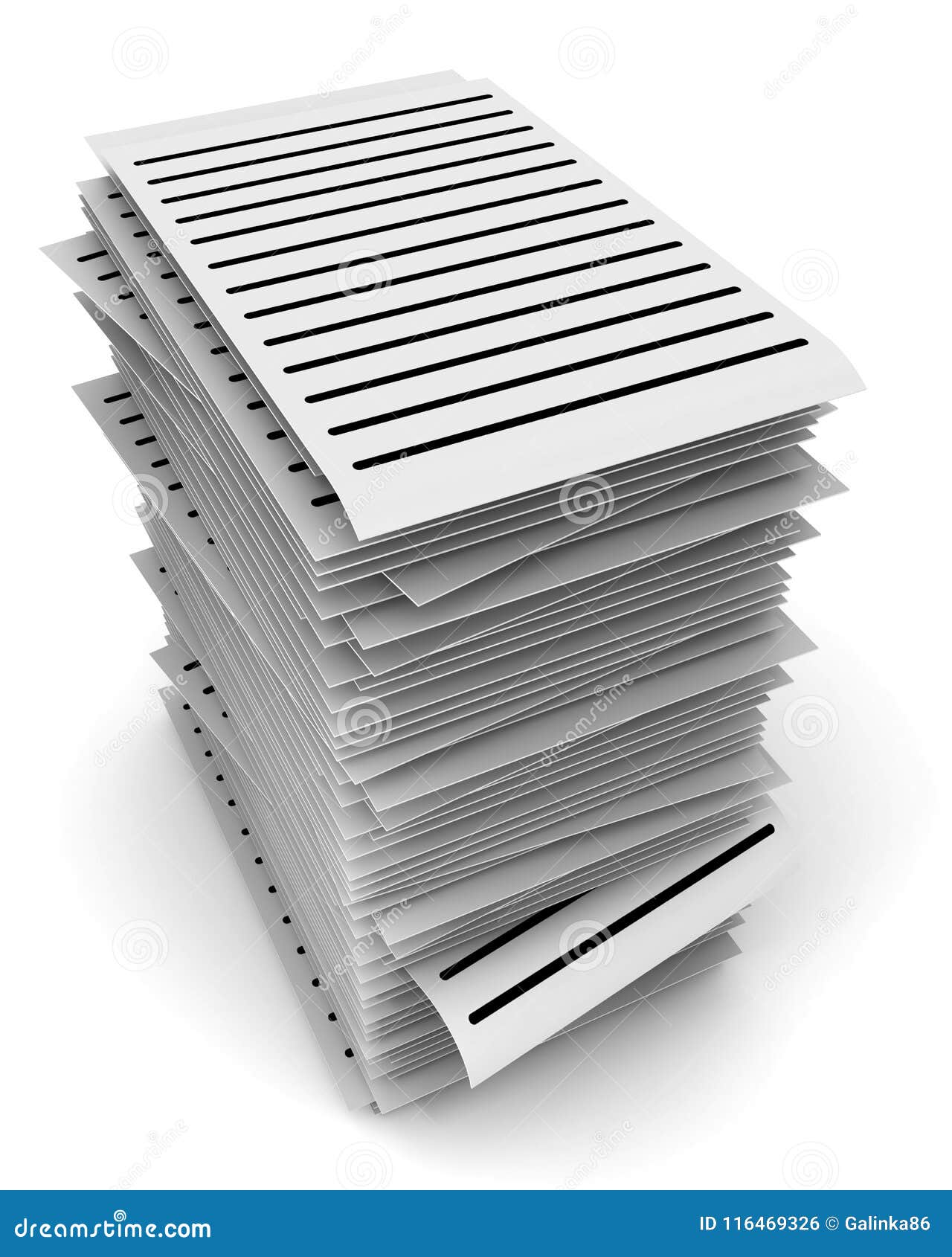 Stack of paper with lines stock illustration. Illustration of file ...
