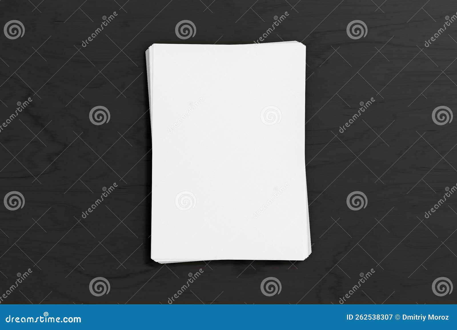 Stack of Paper Mockup on the Black Background Stock Illustration ...