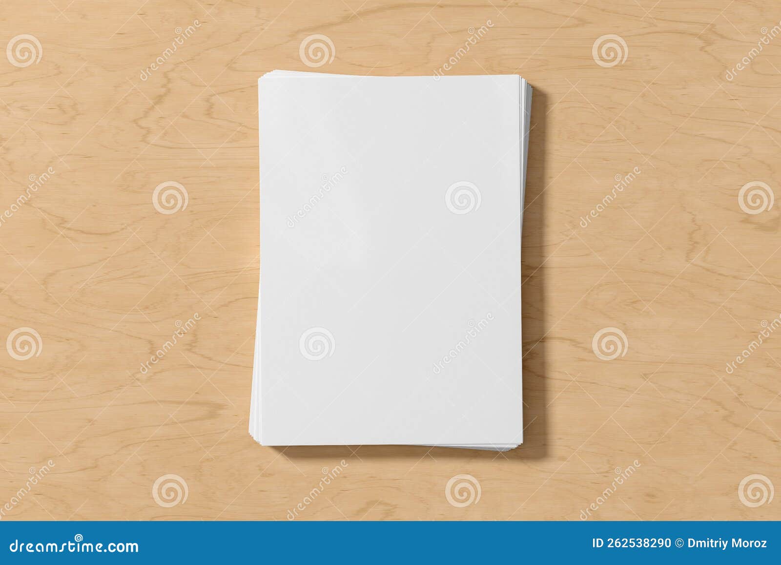 Stack of Paper Mockup on the Wooden Table Stock Illustration ...