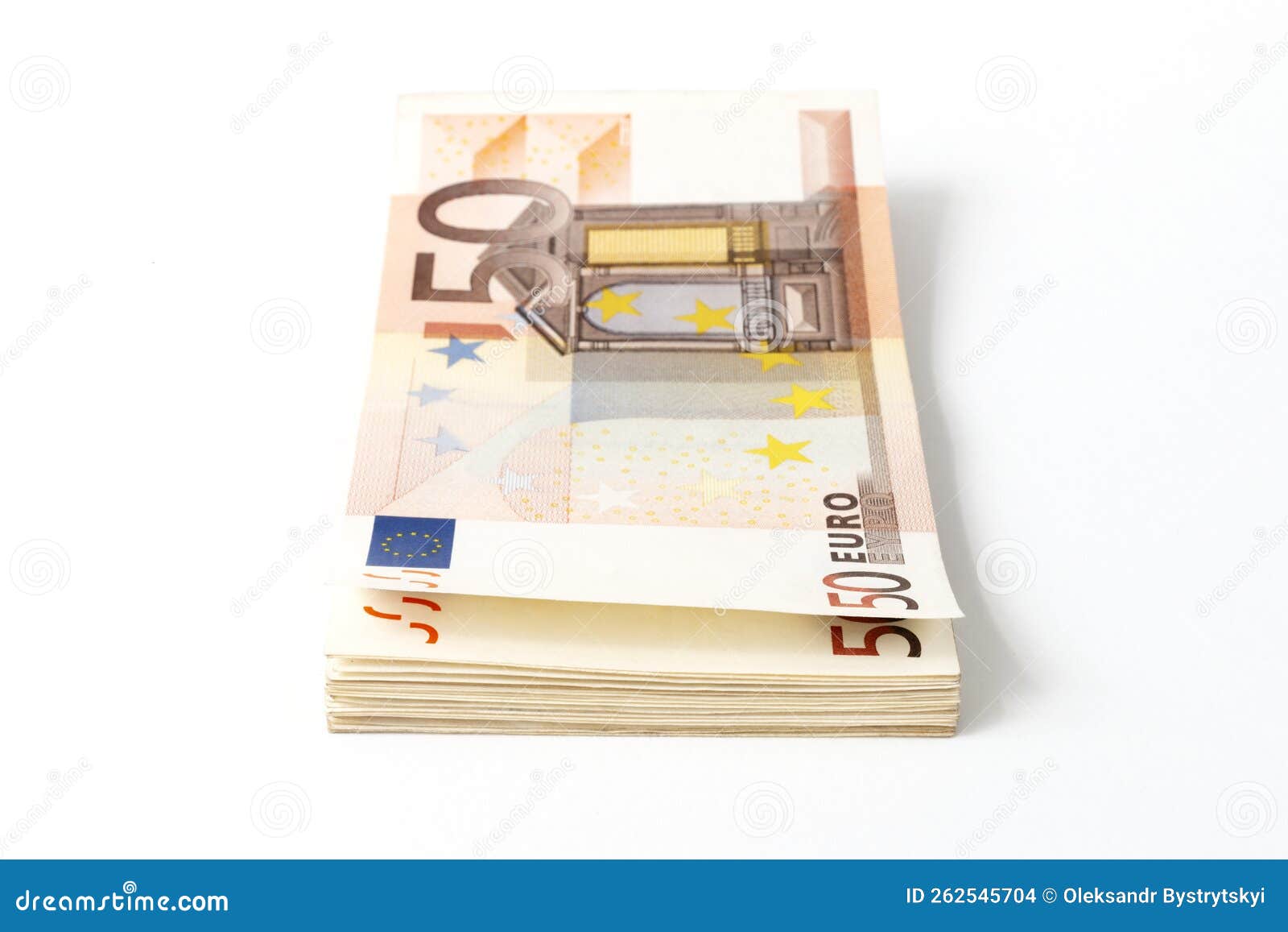 Stack of Paper Money with 50 Euro Stock Photo - Image of currency ...