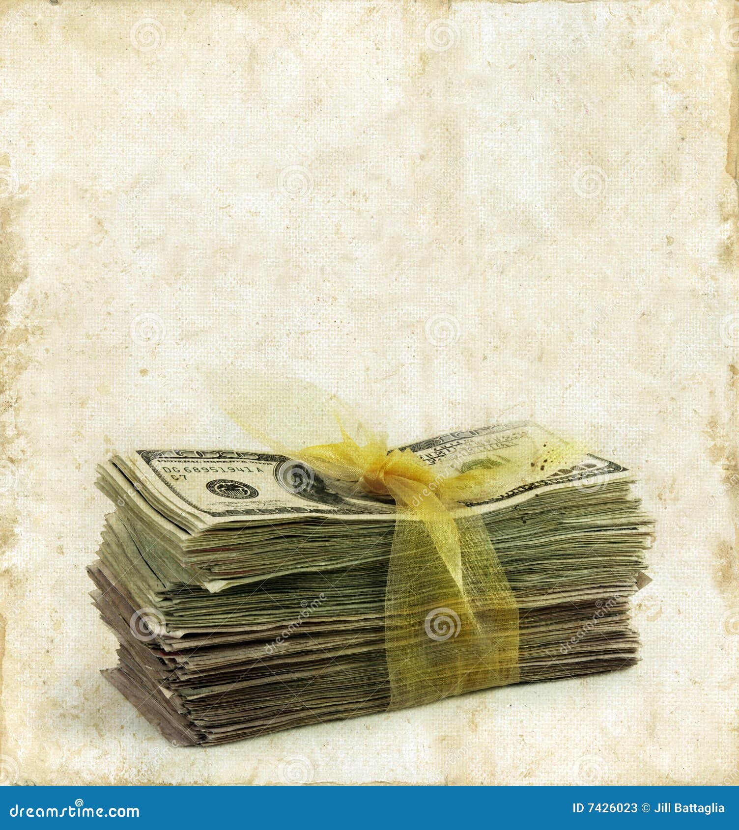 Stack of Paper Money on a Grunge Background Stock Image - Image of ...