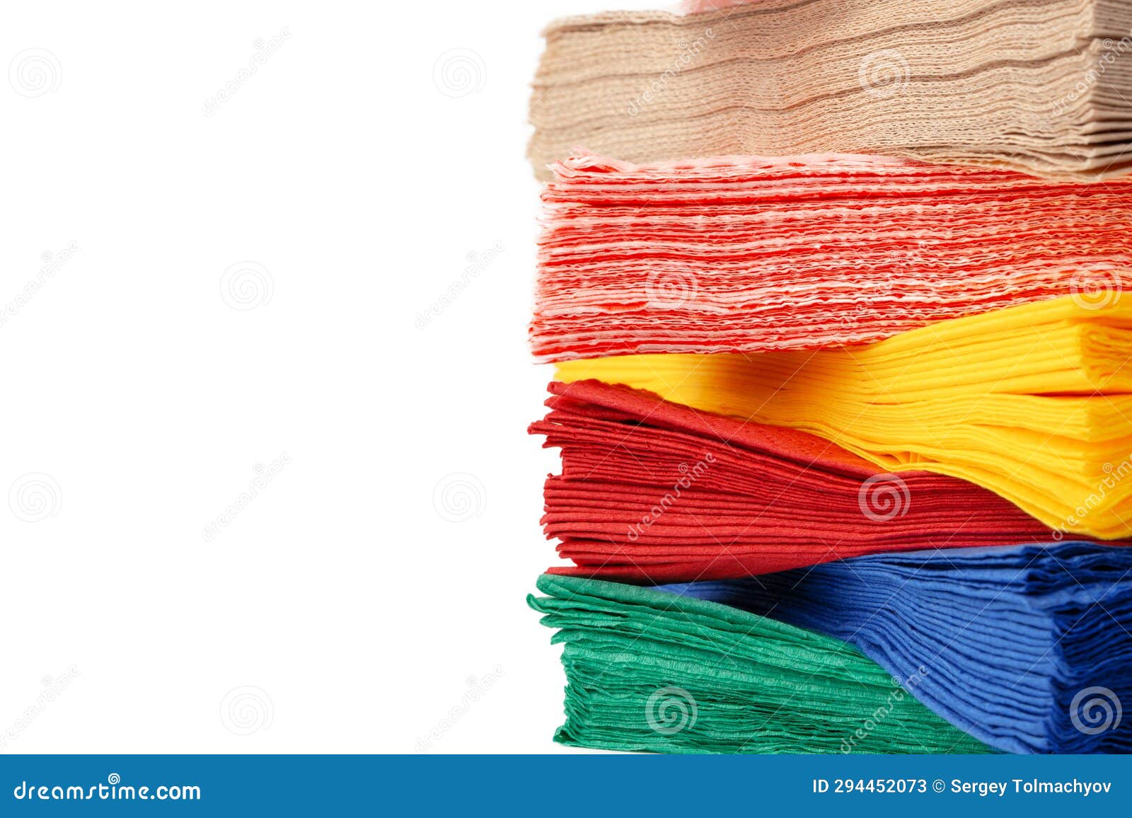 Stack of Paper Napkins on White Background Stock Image - Image of ...