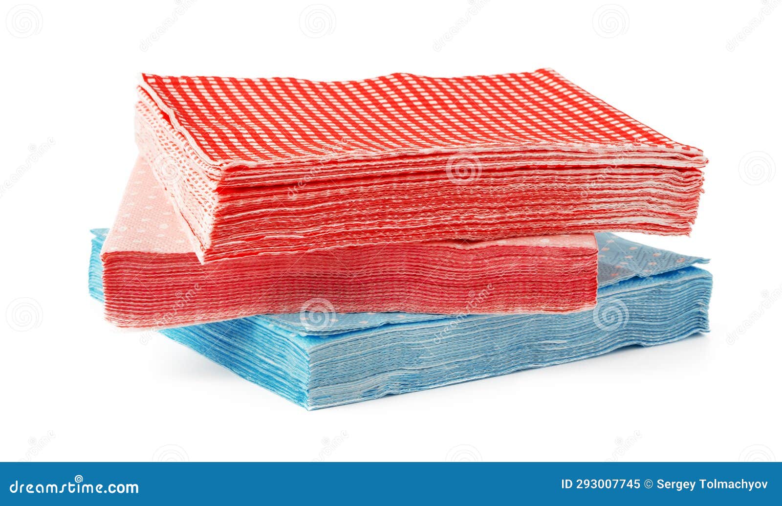 Stack of Paper Napkins on White Background Stock Image - Image of ...