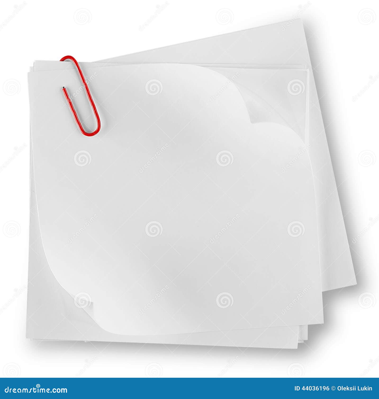 Stack of Paper for Notes with Clip Stock Photo - Image of background ...