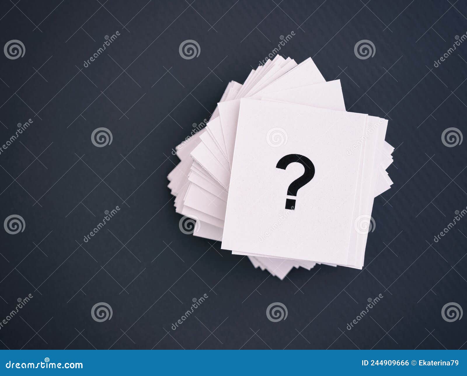 Stack of Paper Notes with Question Marks on Gray Background Stock Photo ...