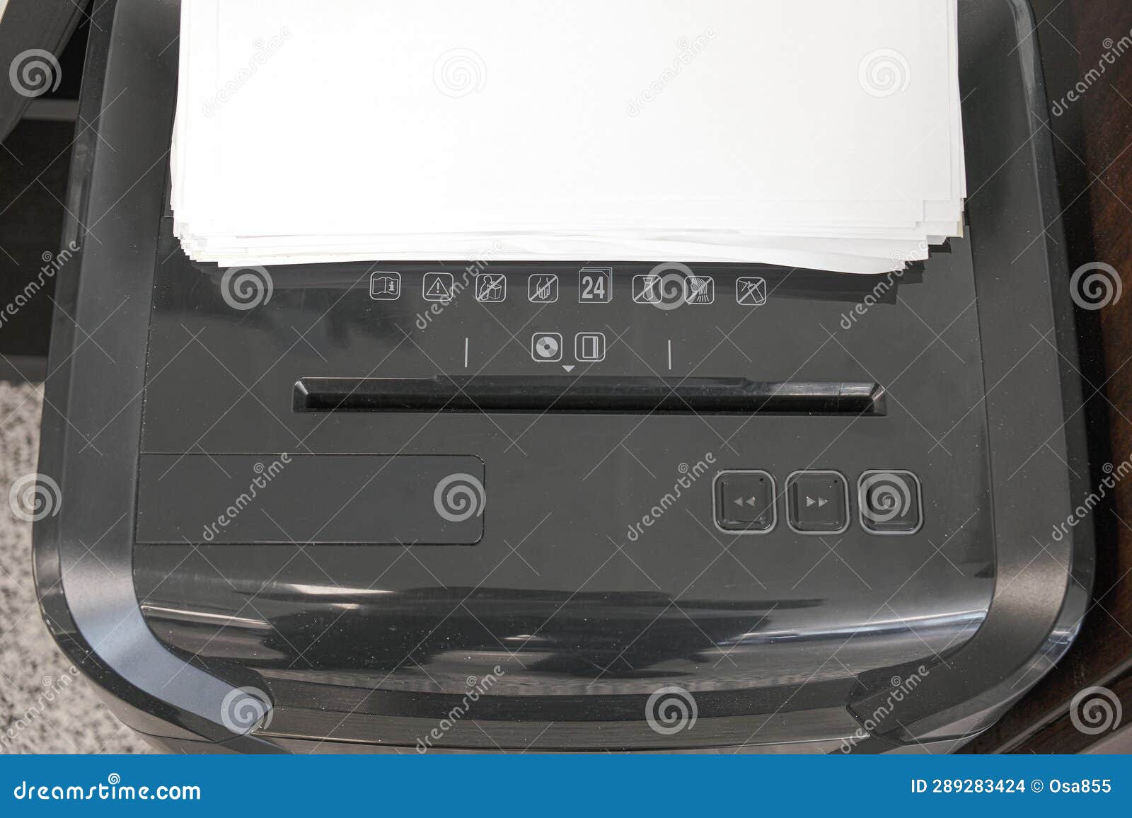 Stack of Paper on an Office Shredding Machine Stock Photo - Image of ...
