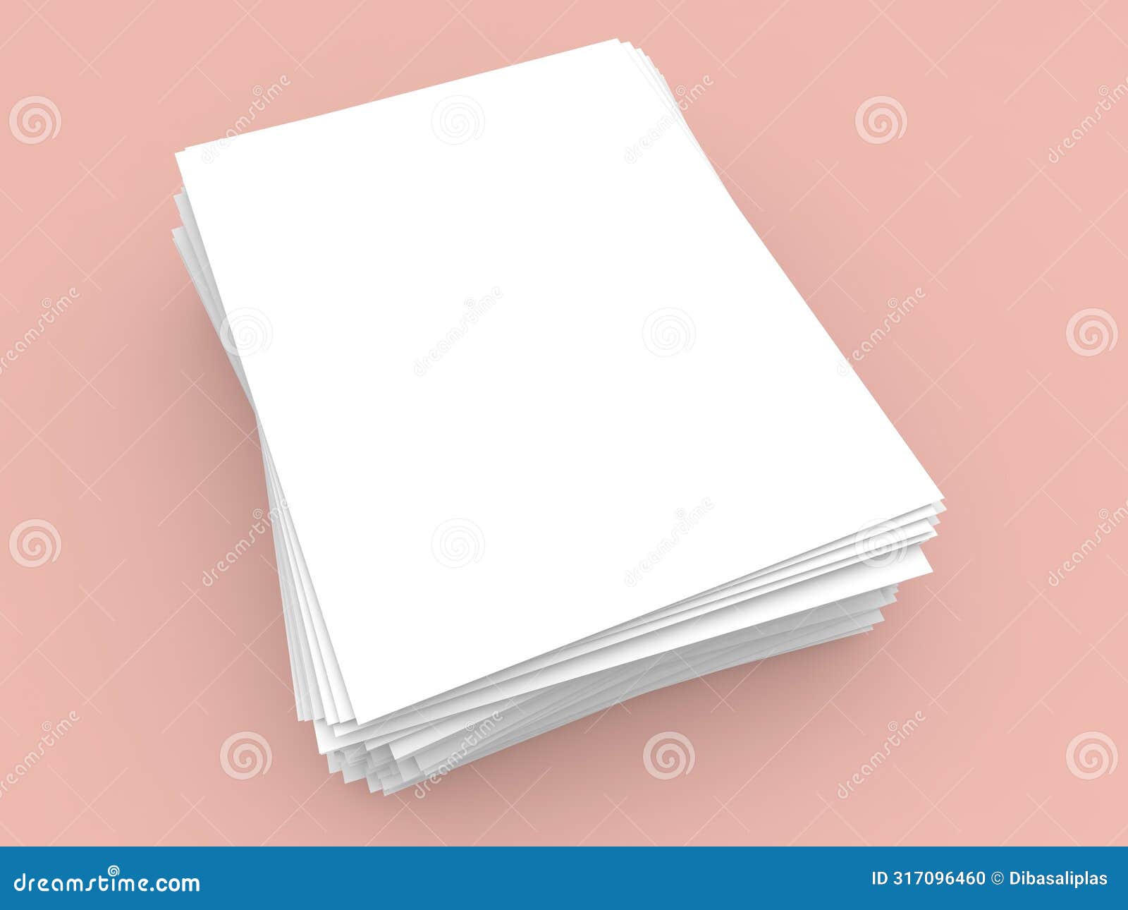 Stack of A4 Paper on Orange Background. Stock Illustration ...