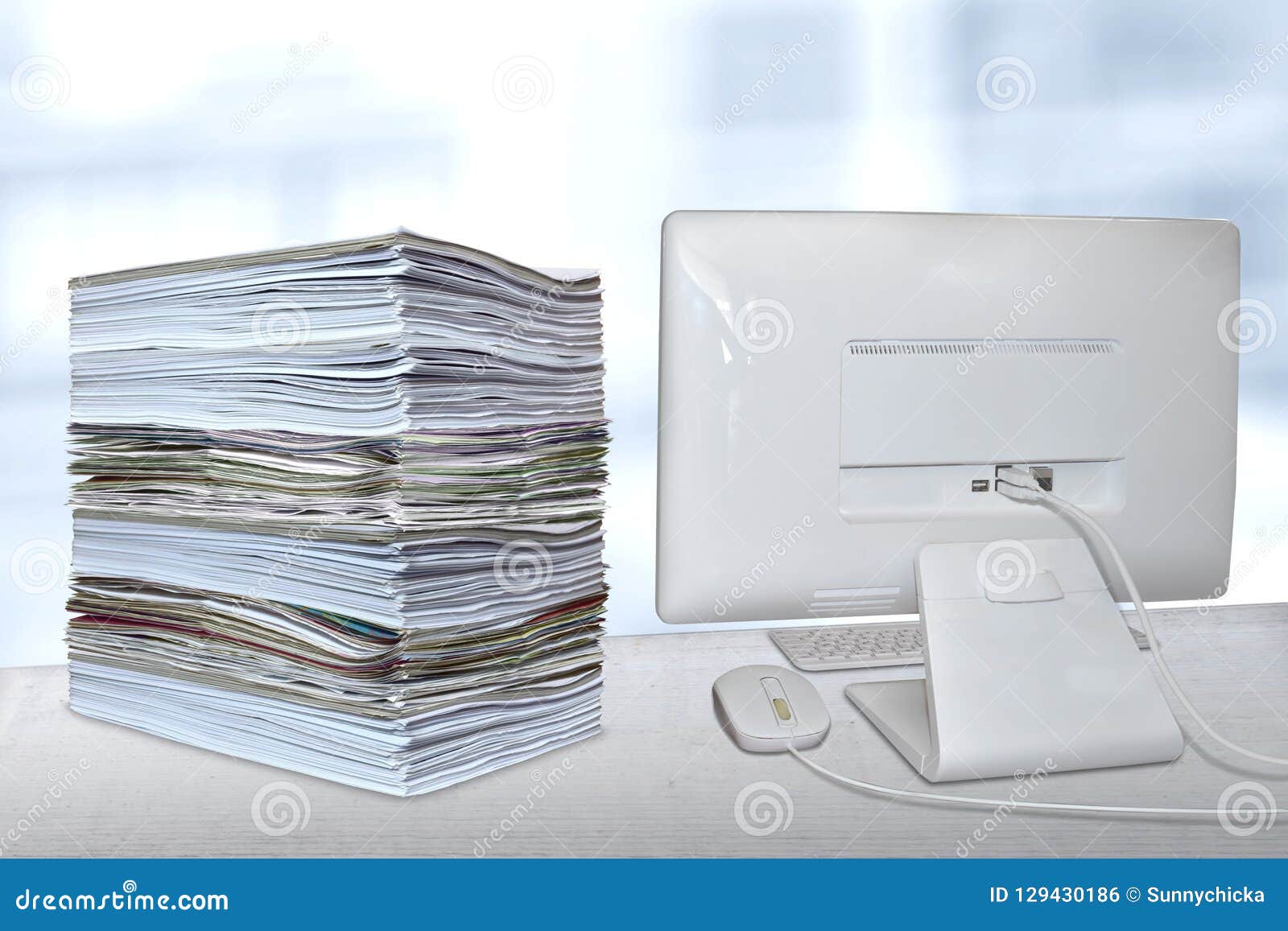 Stack Of Paper Pile File Office Desk Pc Computer Royalty-Free Stock ...