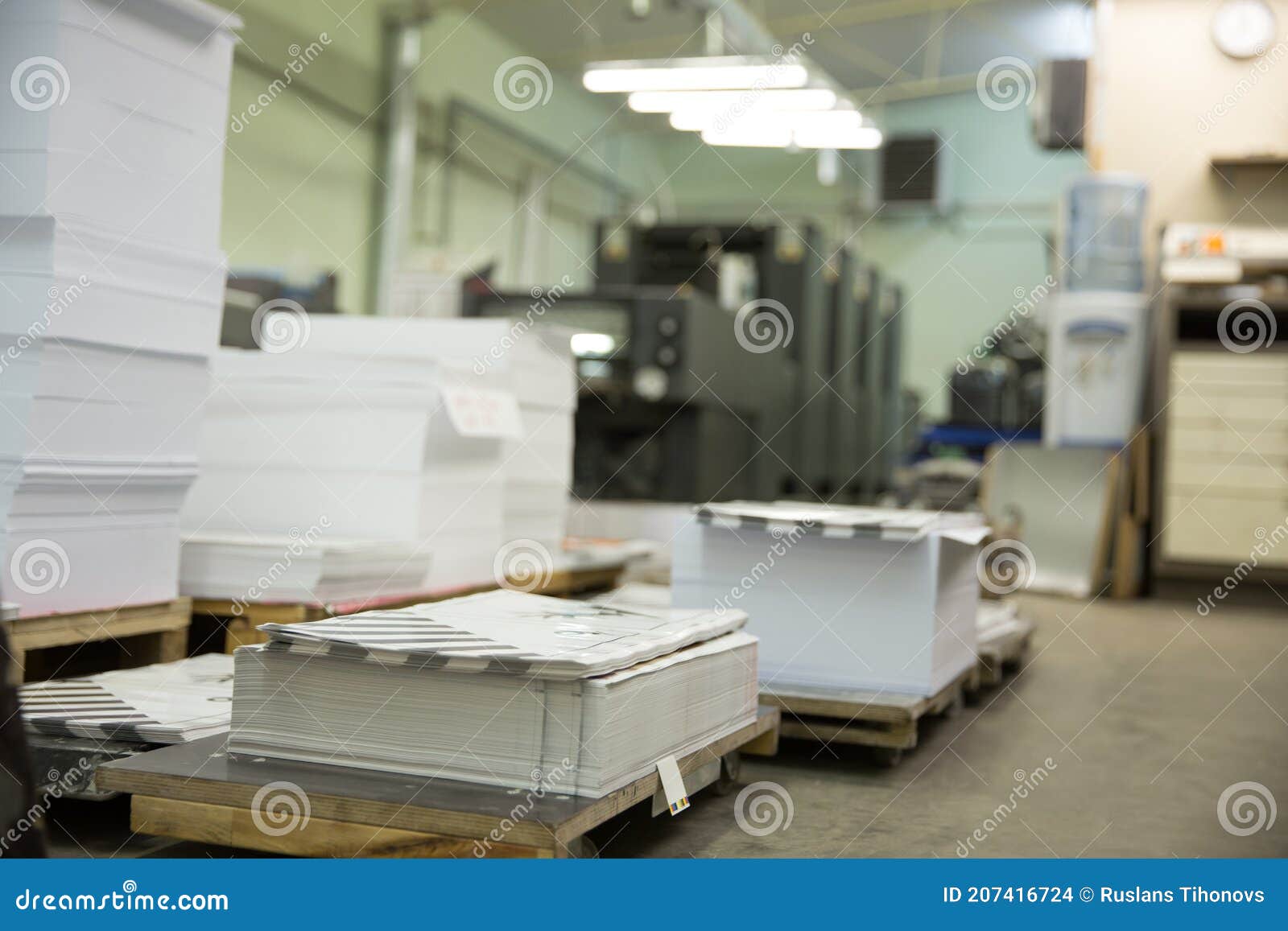 Stack of Paper in a Printing Press. Stock Photo - Image of machine ...