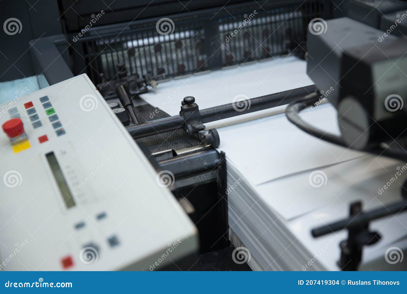 Stack of Paper in a Printing Press. Stock Photo - Image of manufacture ...