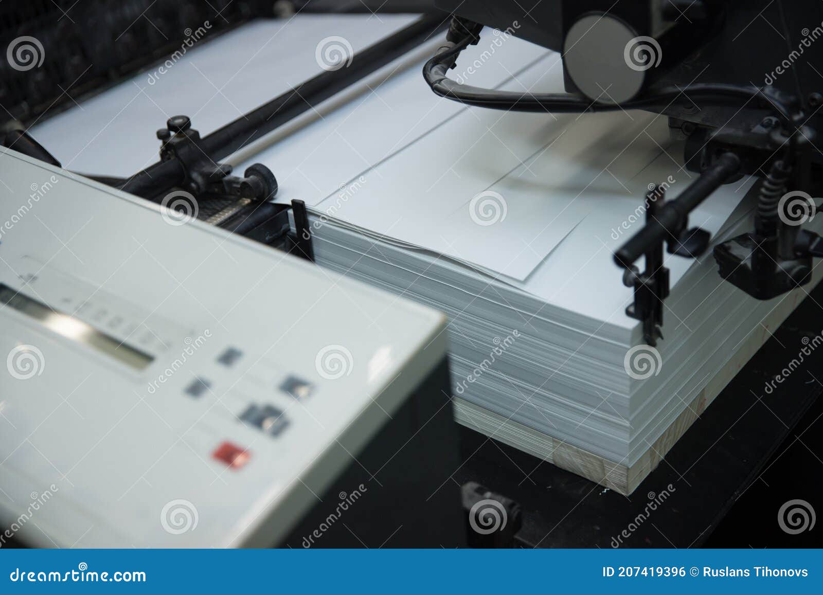 Stack of Paper in a Printing Press. Stock Photo - Image of production ...
