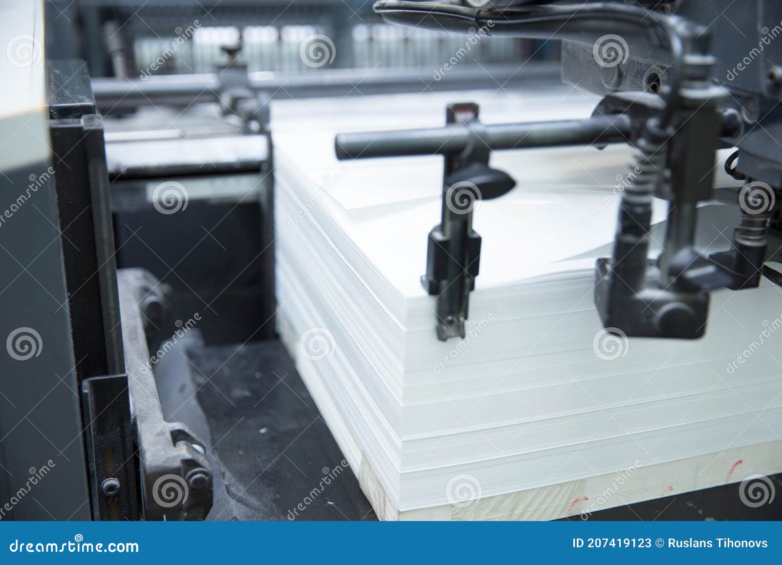 Stack of Paper in a Printing Press. Stock Image - Image of edition ...