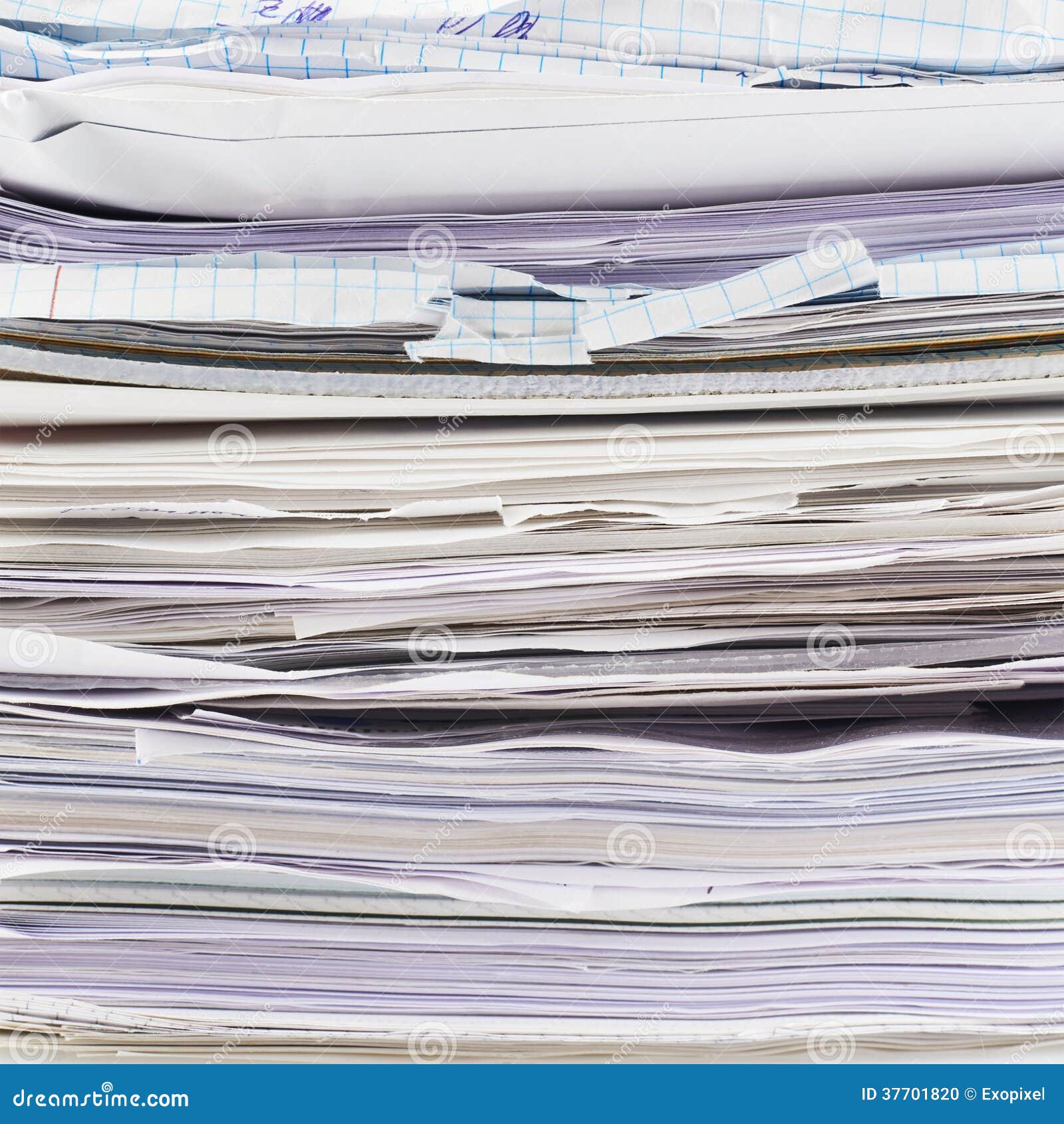 Stack of paper sheets stock photo. Image of excess, organization - 37701820