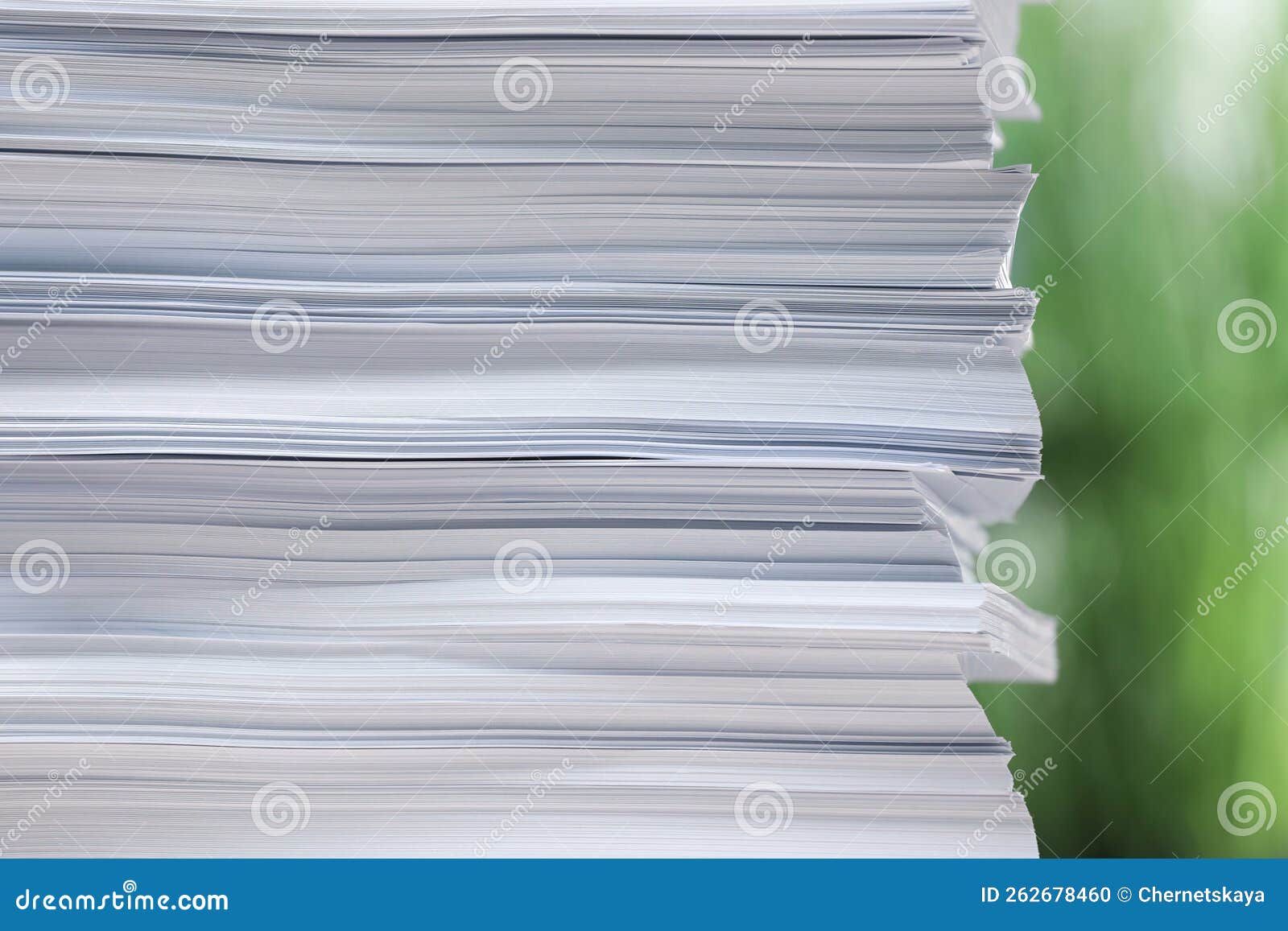 Stack of Paper Sheets Against Blurred Background, Closeup Stock Photo ...