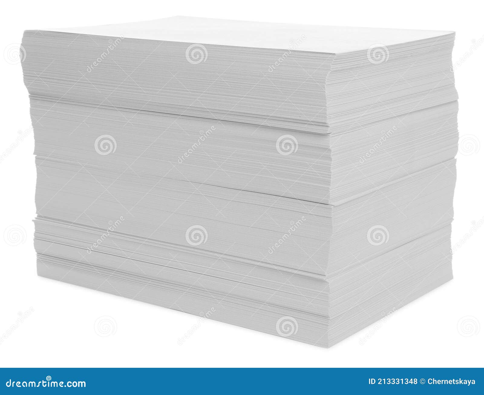 Stack of Paper Sheets Isolated on White Stock Photo - Image of blank ...