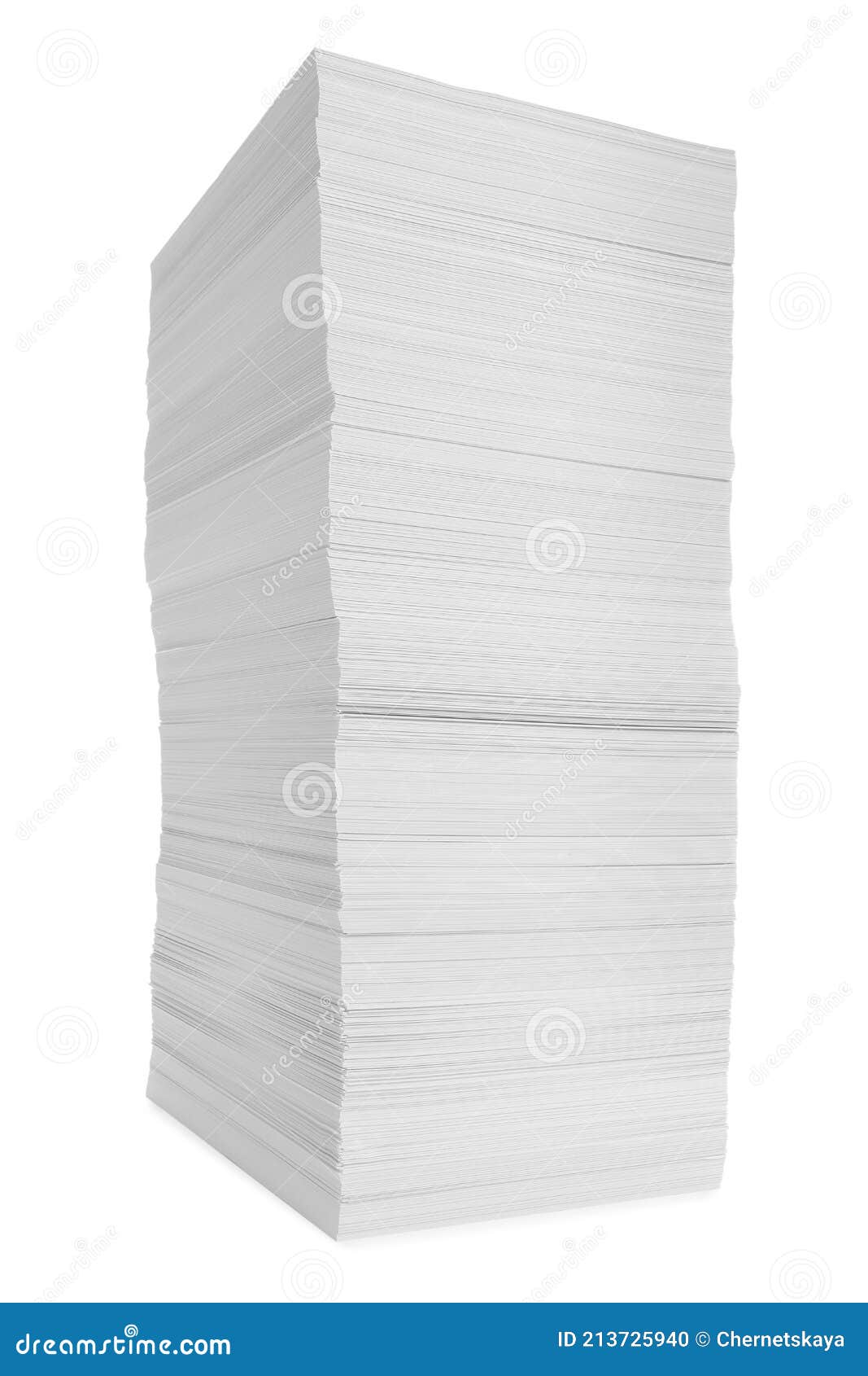Stack of Paper Sheets Isolated on White Stock Photo - Image of material ...